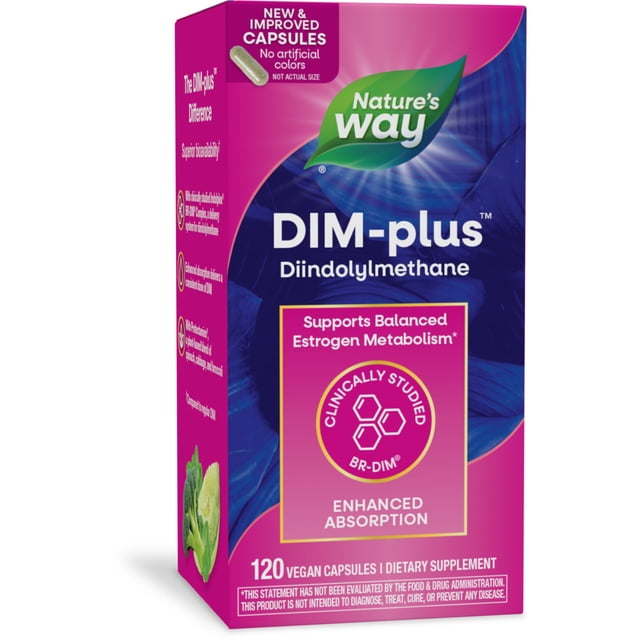 Nature's Way DIM-plus Supplement Capsules, Supports Balanced Estrogen ...