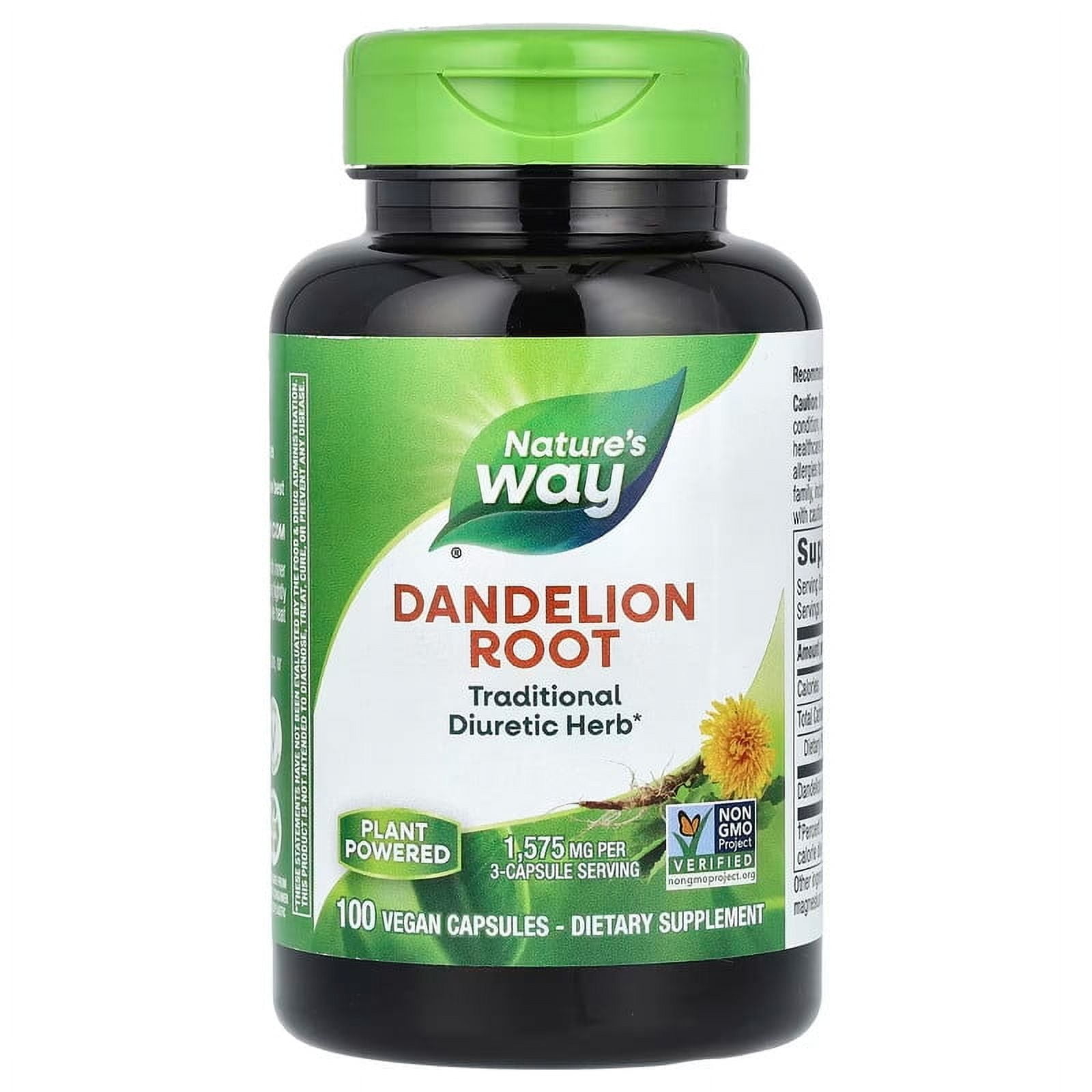 Nature's Way Dandelion Root Capsules, Herbal Supplement, 100 Count ...