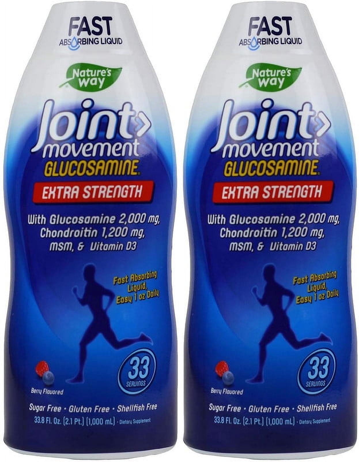 Nature's Way Joint Supplement, 33.8 fl oz, 2 Pack, Glucosamine 2000mg ...