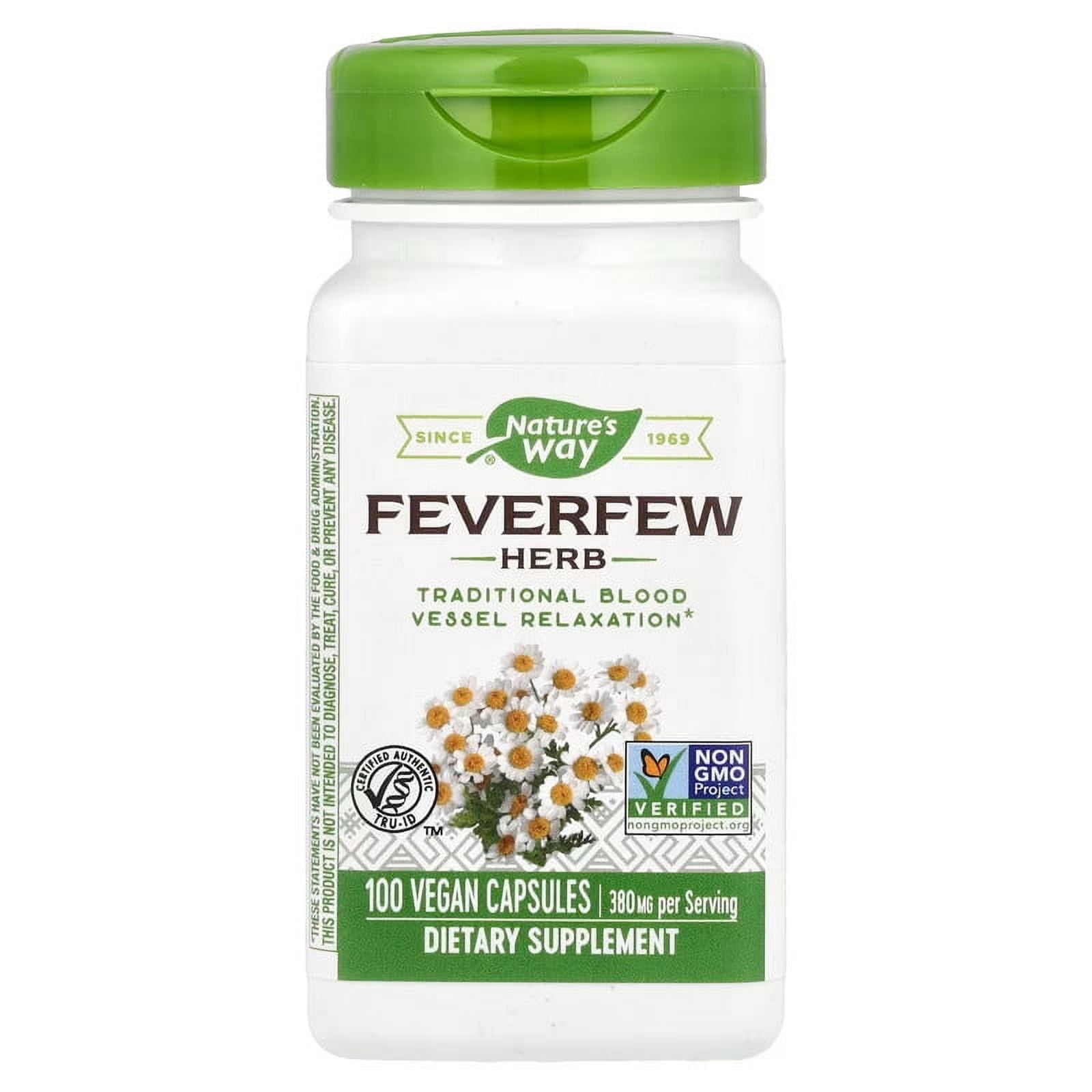 Nature's Way Feverfew Herb - 100 Vegan Capsules - Walmart.com