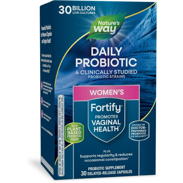 Nature’s Way Fortify Women’s Daily Probiotic Capsules, 30 Billion CFU ...