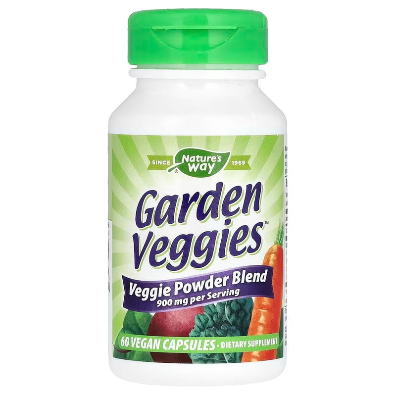 Nature's Way Garden Veggies, Veggie Powder Blend - 60 Vegan Capsules ...