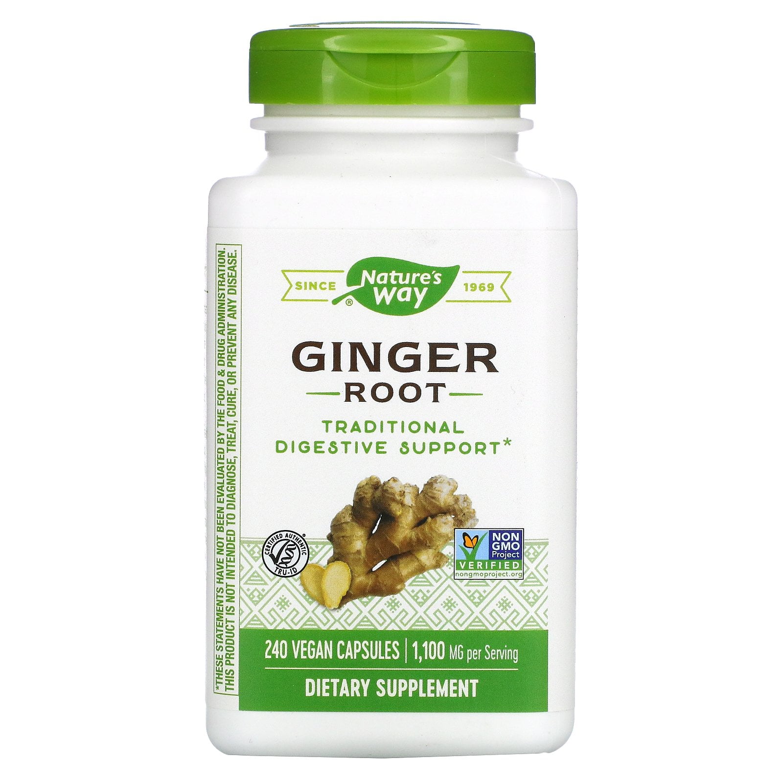Nature's Way Ginger Root 1100 mg Vegan Capsules, Traditional Digestive ...