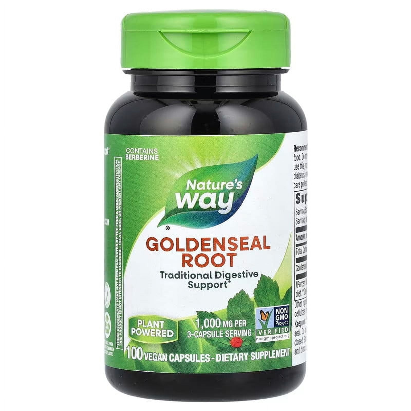 Nature's Way Goldenseal Root - 100 Vegan Capsules, Non-GMO, Gluten-Free ...
