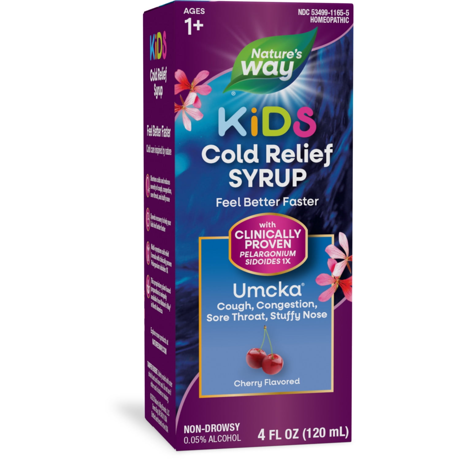 Nature's Way Kids Cold Relief Syrup, Umcka, Multi-Symptom Cold Relief ...