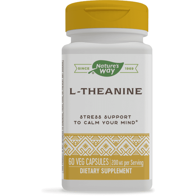 Nature's Way L-Theanine Supplement, Suntheanine Brand, 100mg Potency ...