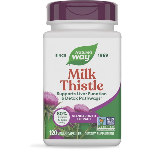 Nature's Way Milk Thistle Supplement - 120 Vegetarian Capsules ...