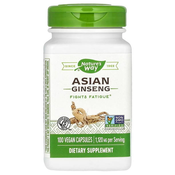 Nature's Way Asian Ginseng - 100 Vegan Capsules - Walmart Business Supplies