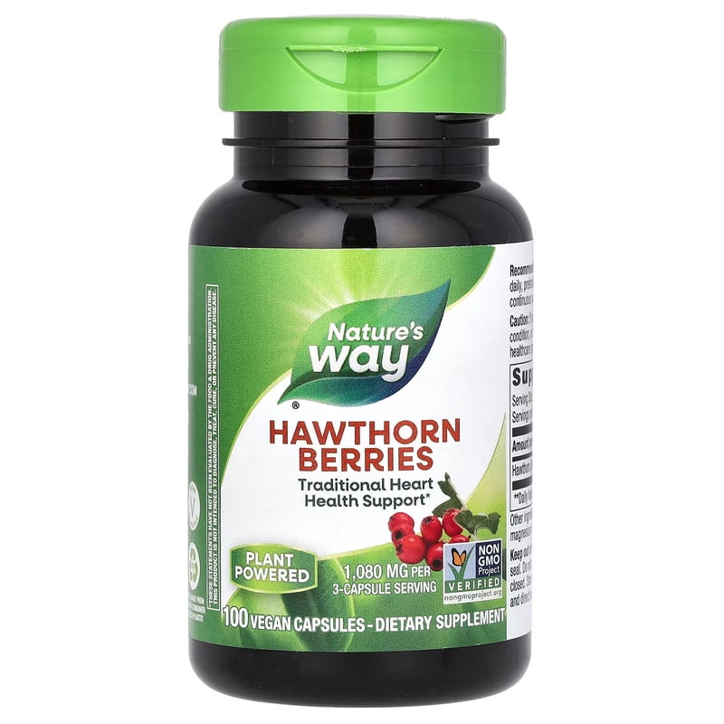 Nature's Way Premium Herbal Hawthorn Berries, 100 Ct - Walmart Business ...