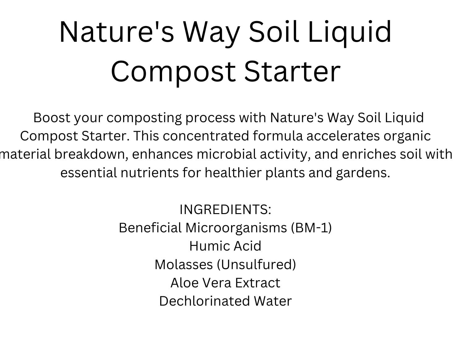 "Nature's Way Soil" Soil Revitalizer and Liquid Compost Starter ...
