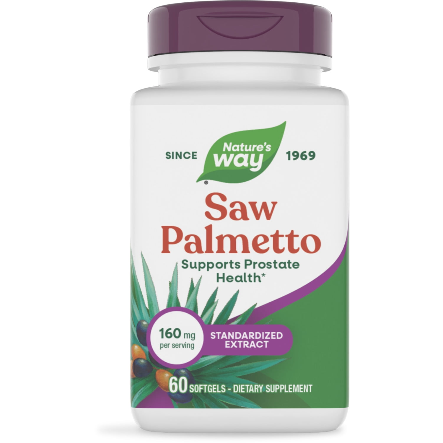Nature's Way Saw Palmetto Premium Extract Softgels, Prostate Health ...