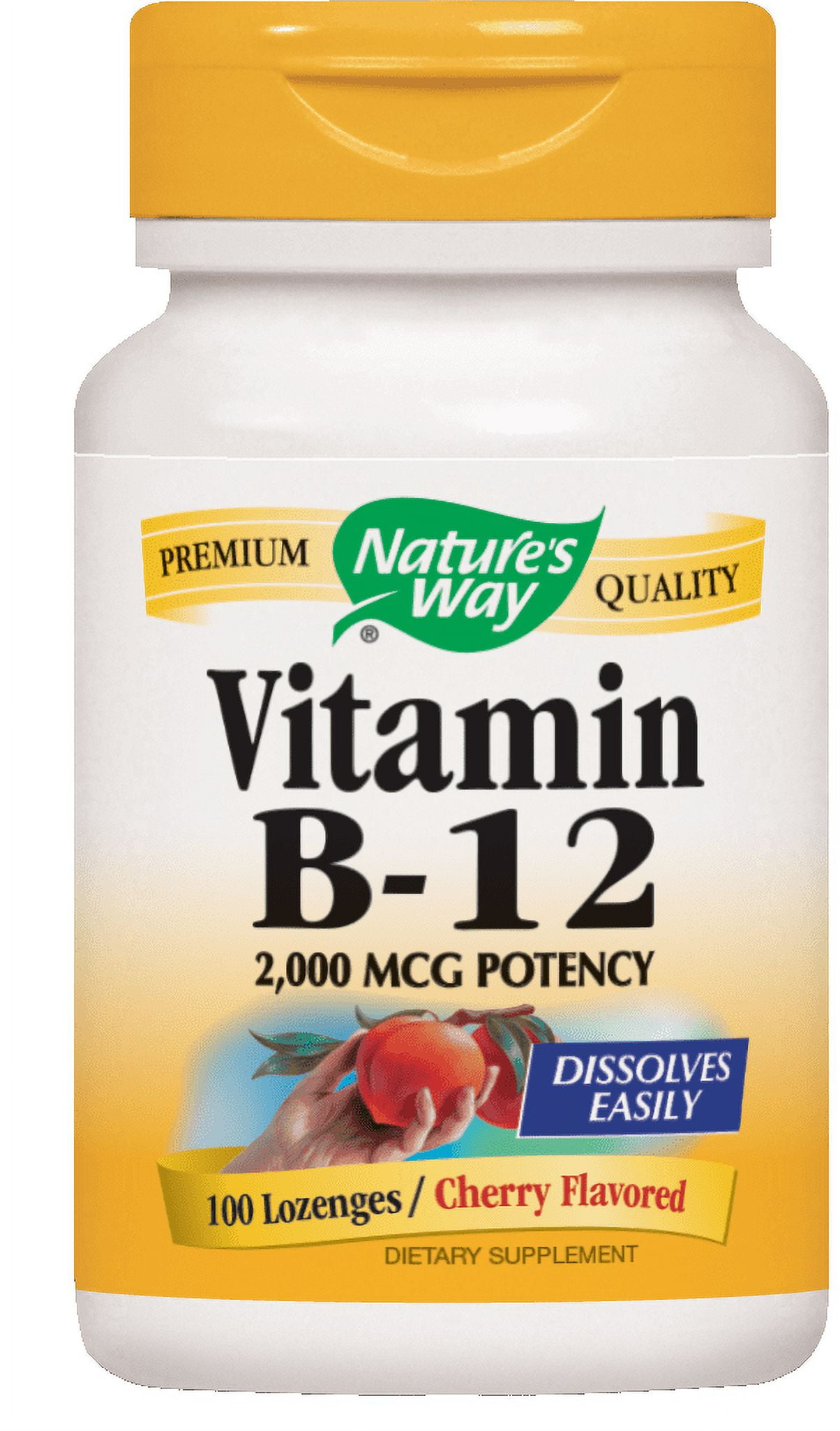Nature's Way Vitamin B-12 2,000 mcg Potency Lozenges, Cherry flavored ...