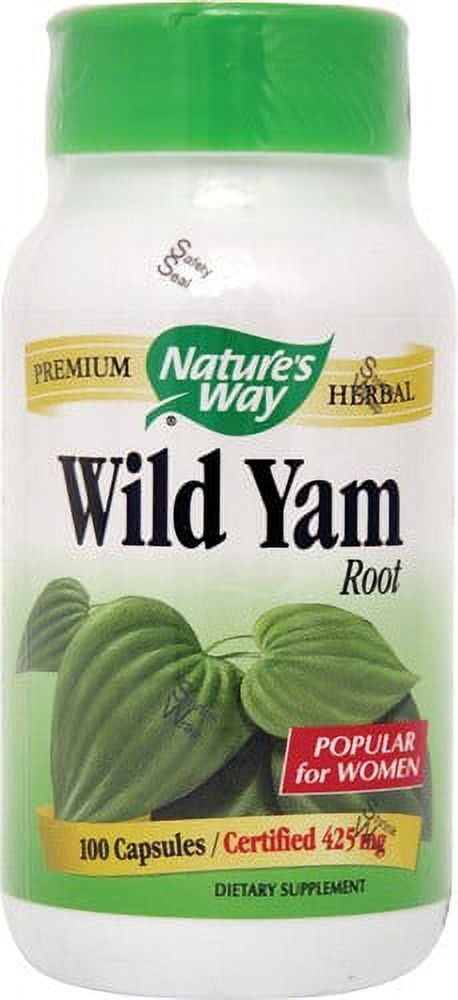 Nature's Way Organic Wild Yam Root 425mg - Women's Health Capsules, 100 ...