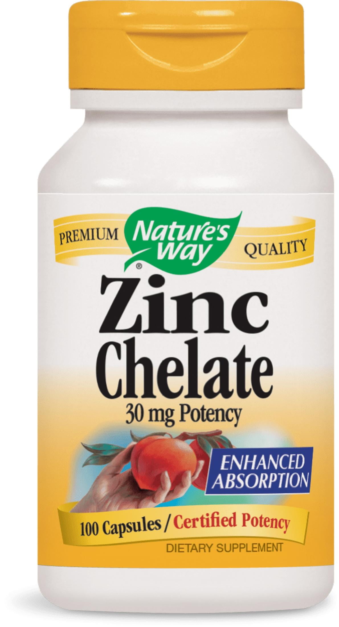 Nature's Way Zinc Chelate Capsules, 100 Ct - Walmart Business Supplies