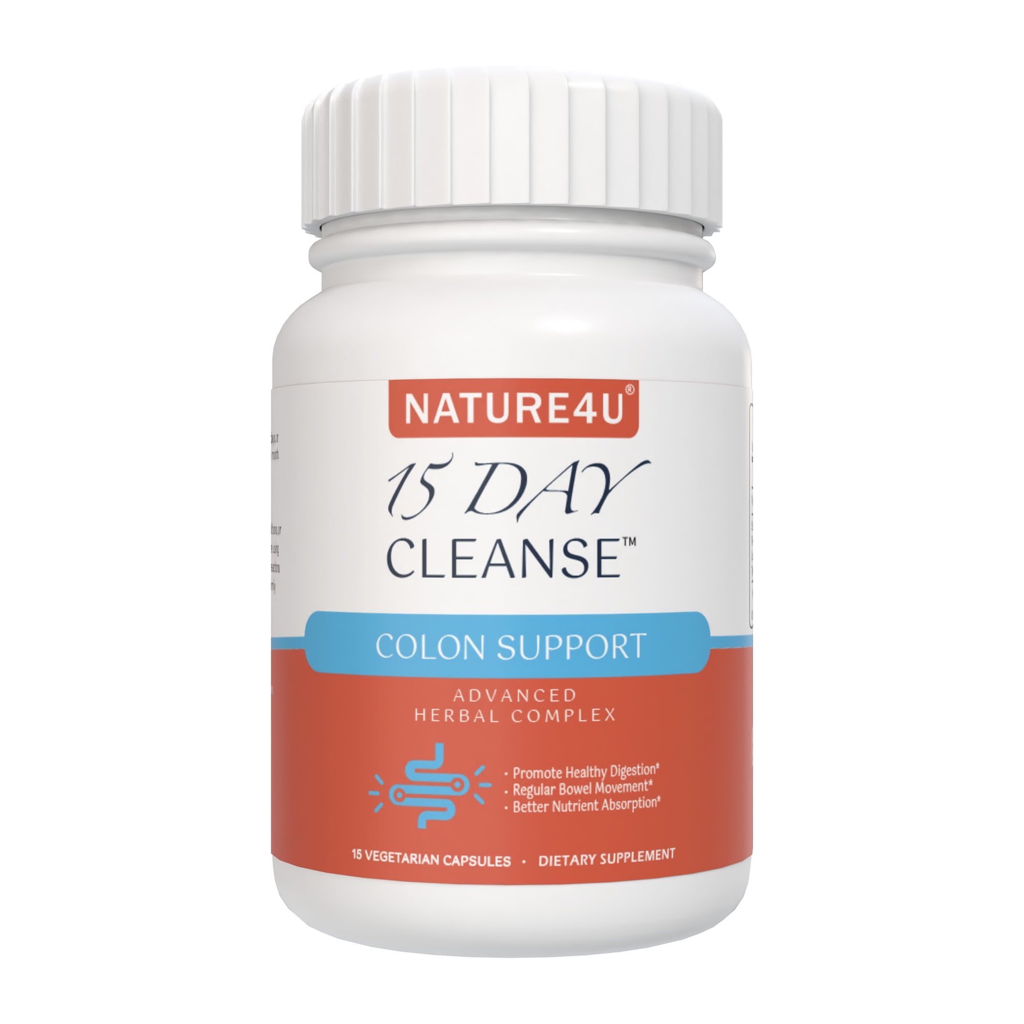 Nature4U 15 Day Cleanse Gut Support, Advanced Gentle Daily Colon Gut ...