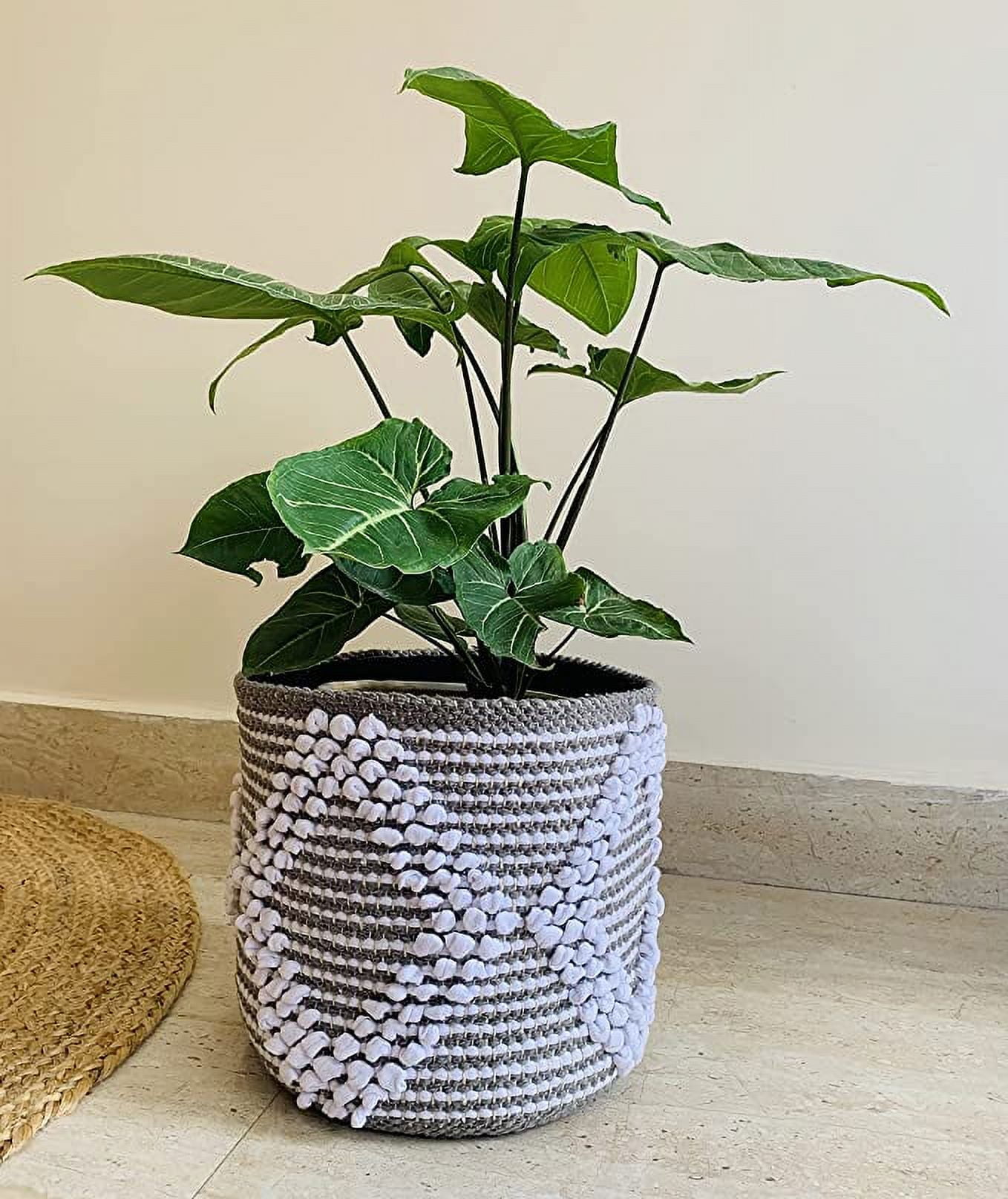 Nature4u boho hand woven Plant Basket Modern hand woven Basket for 4-6 ...