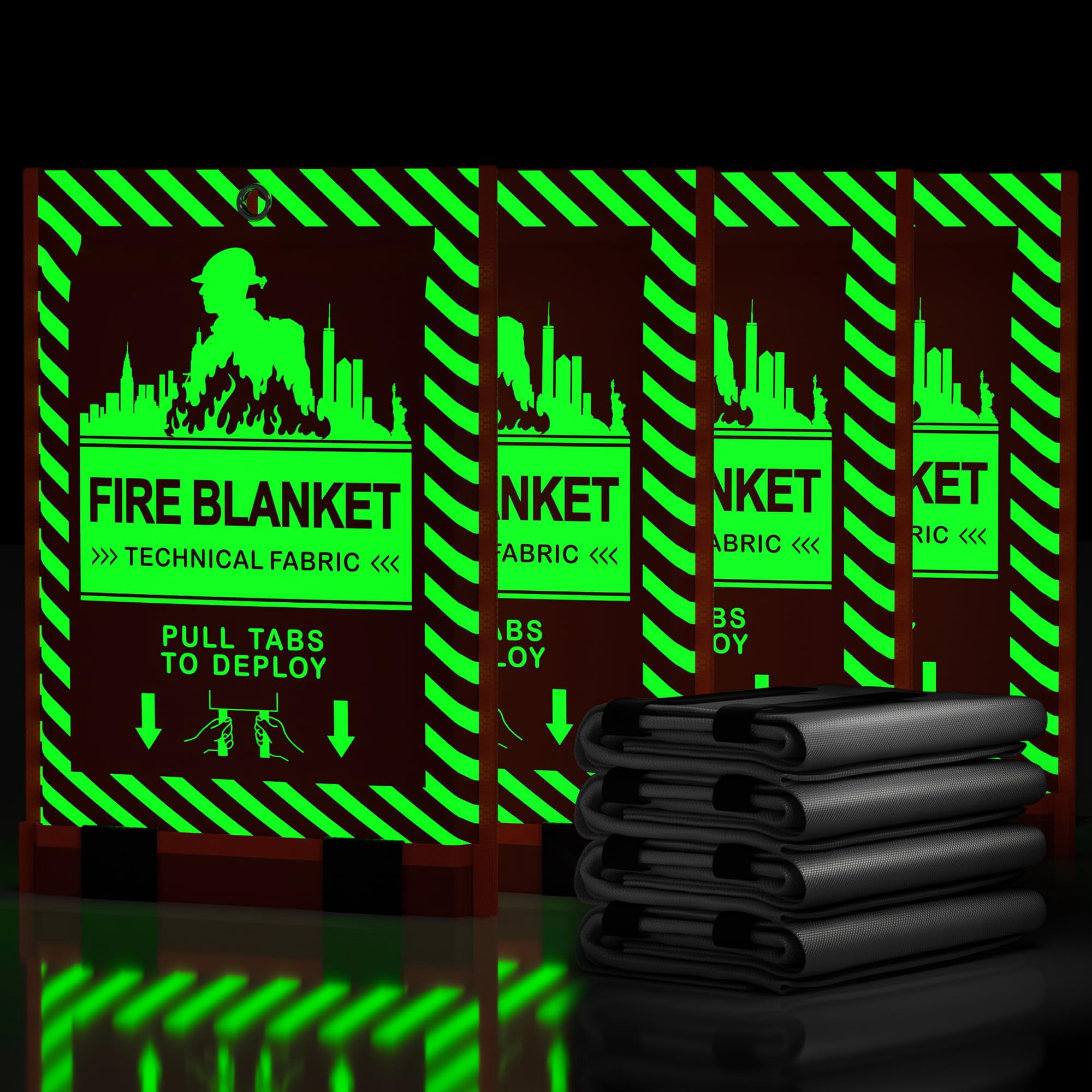 NatureAqua Glow-in-The-Dark Emergency Fire Blanket-3 ply Glass Fibre ...