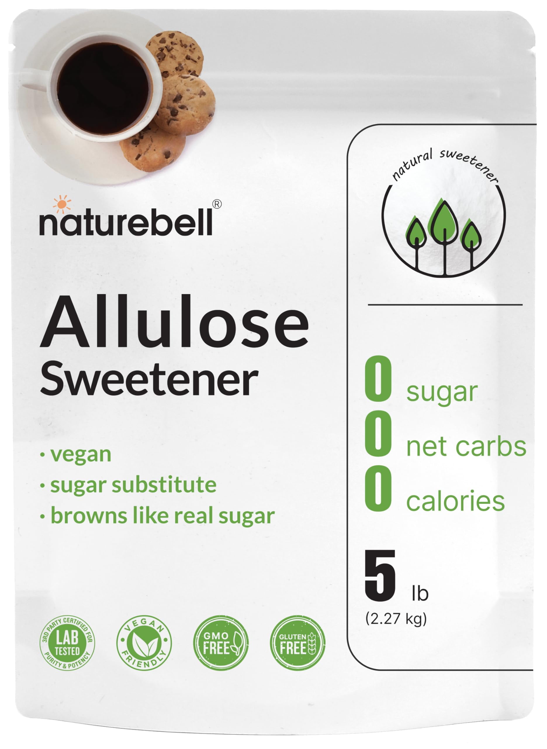 NatureBell Allulose Sweetener, 5 VTF5 Lbs | Keto & Vegan-Friendly ...