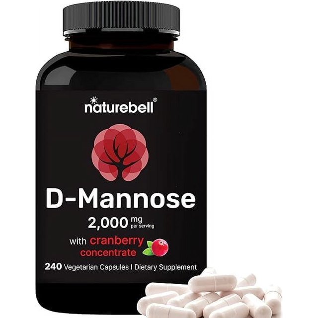 NatureBell D-Mannose 500mg Capsules (2000mg Per Serving) | 240 Veggie ...