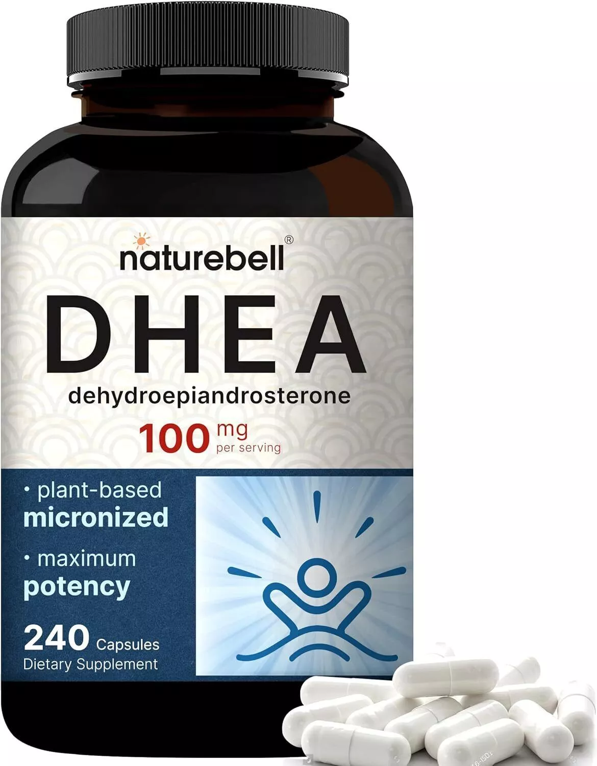 NatureBell_DHEA_100mg,_240_Capsules_|_Extra_Strength,_Micronized_Grade ...