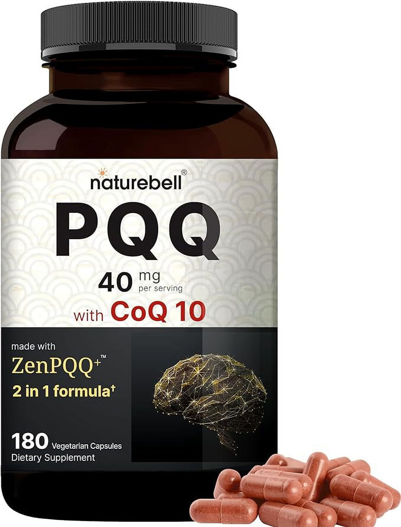 NatureBell PQQ 40mg with CoQ10, 180 Veggie Capsules | Active ...