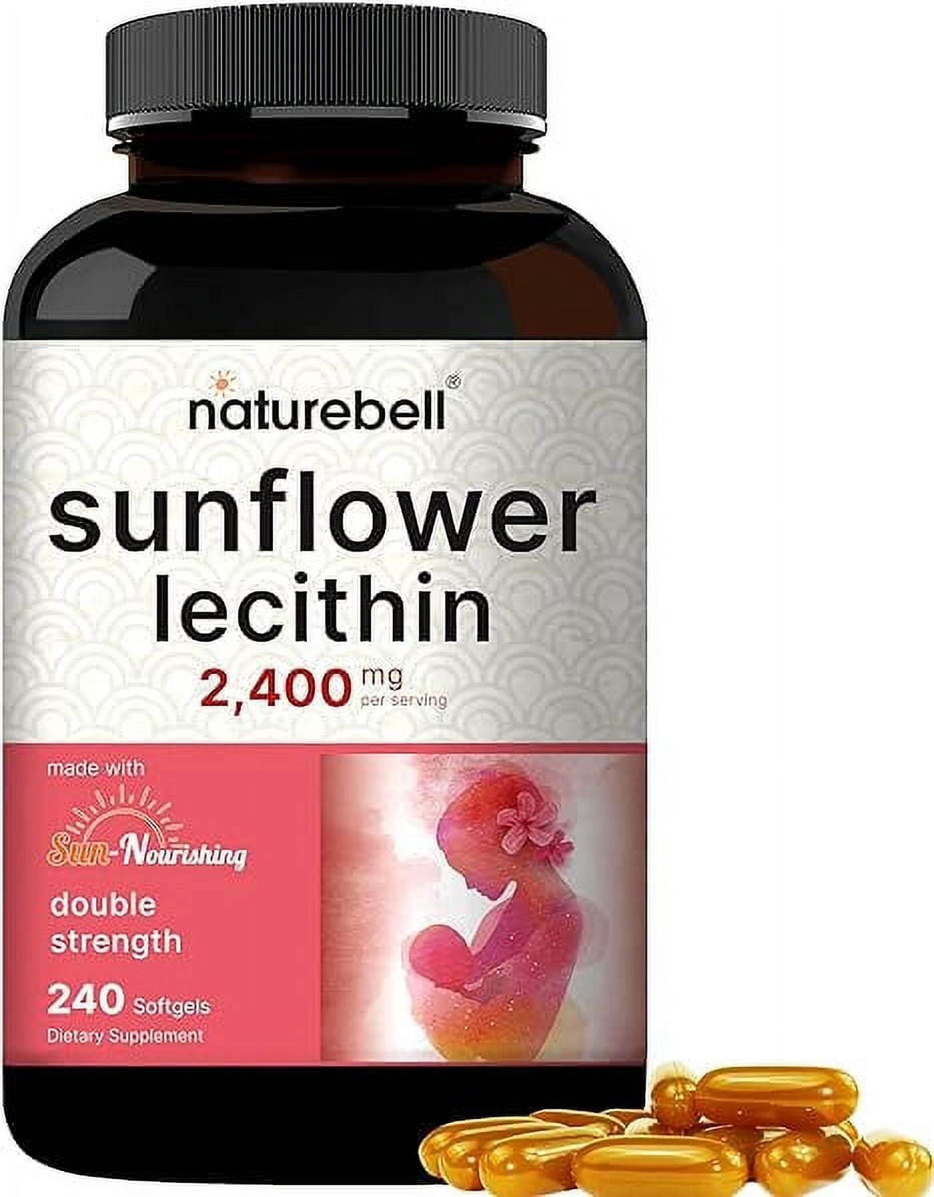 NatureBell Sunflower Lecithin 2,400mg, 4 Months Supply, 240 Softgels ...