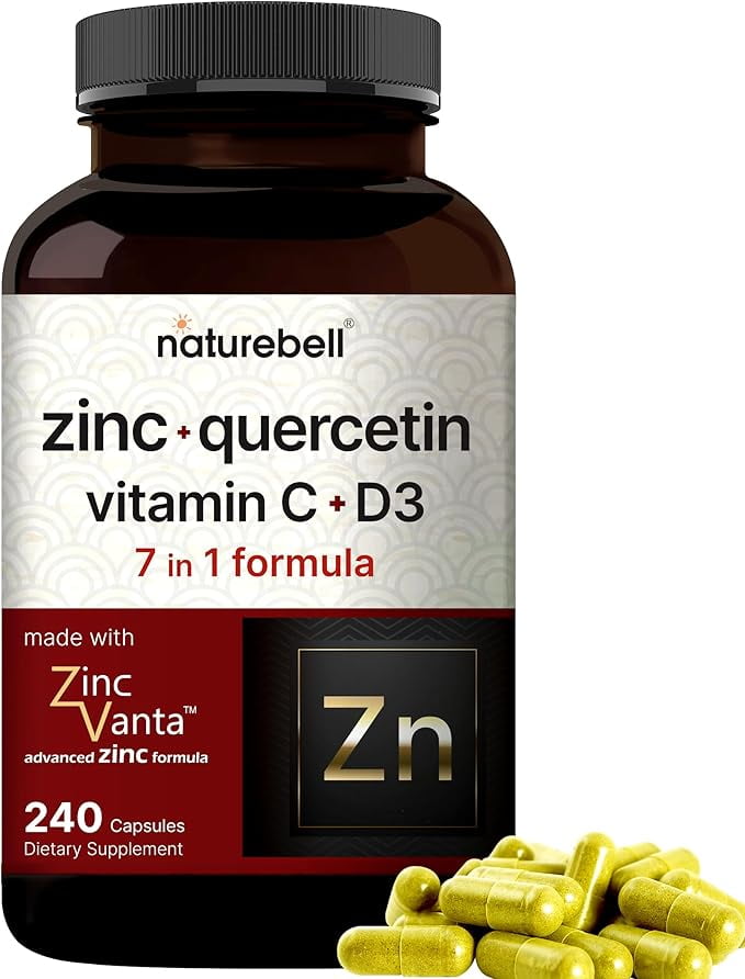 NatureBell Zinc Quercetin with Vitamin C & D3, 240* Capsules ...