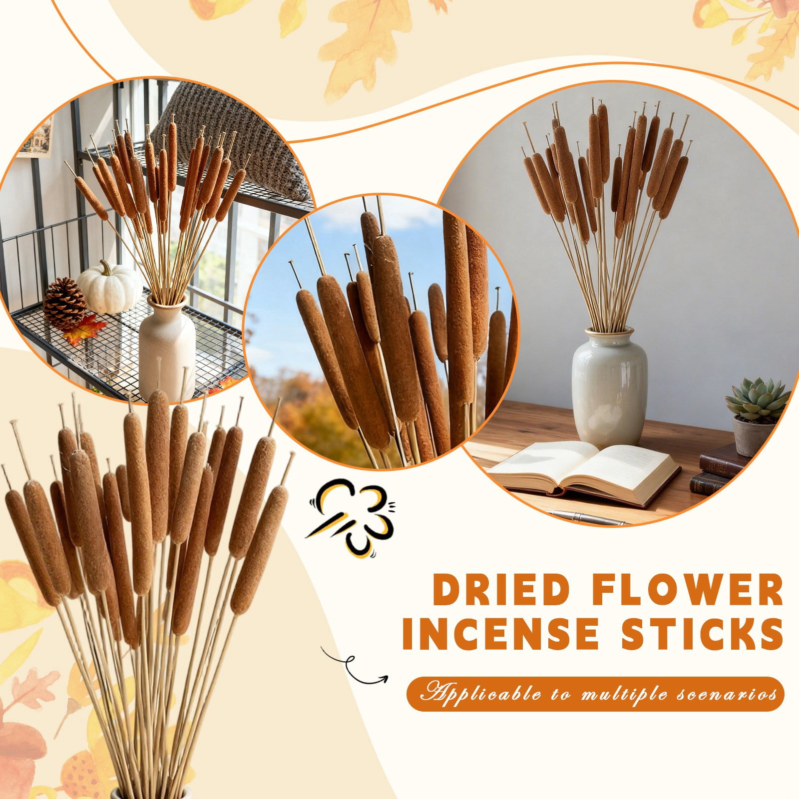NatureBloom Dried Natural Cattails - 20PCS 17" Real Broadleaf Pencil ...