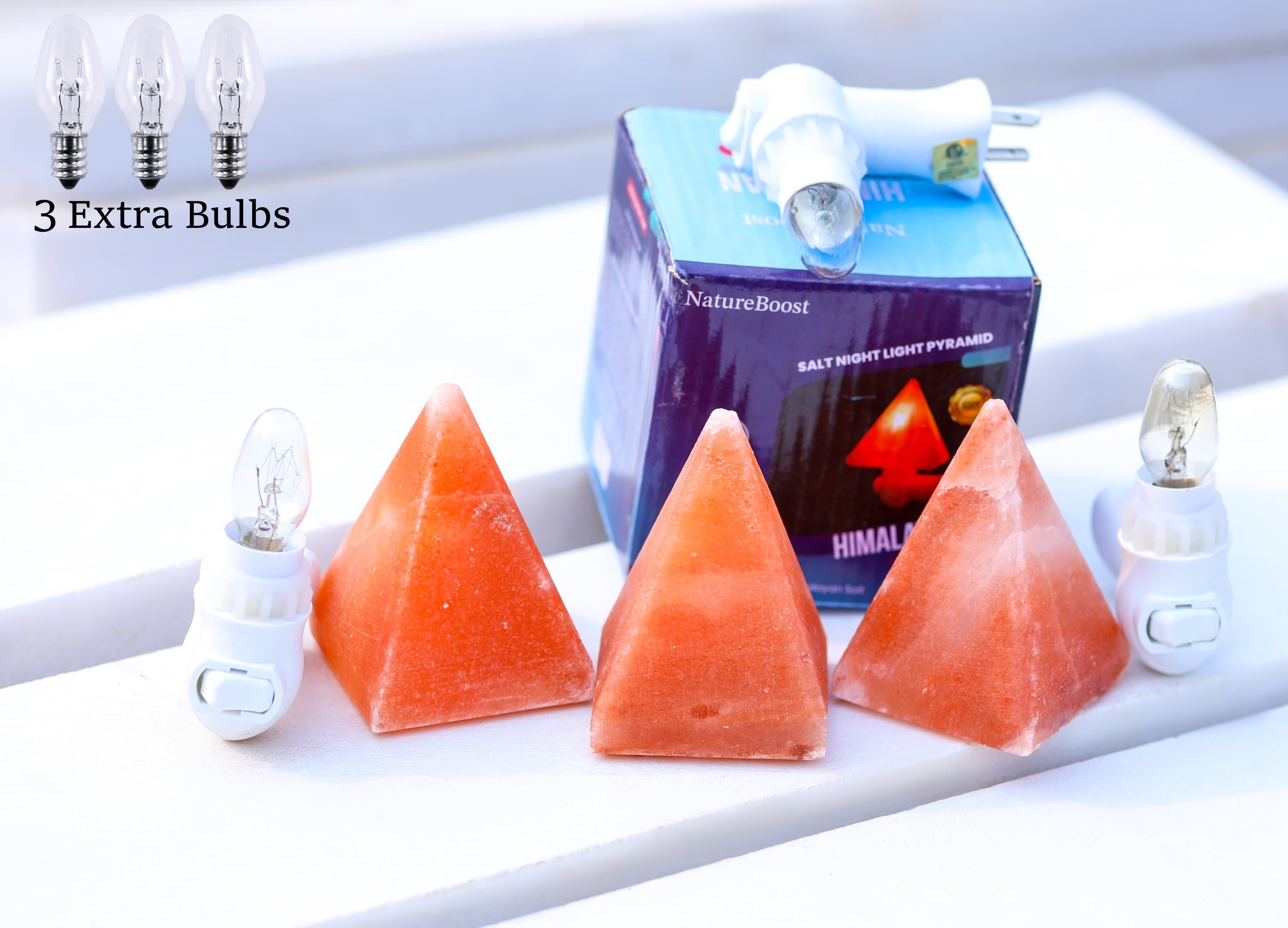 NatureBoost Himalayan Pink Salt Night Lights (3 pcs Pyramid)) - Walmart.com