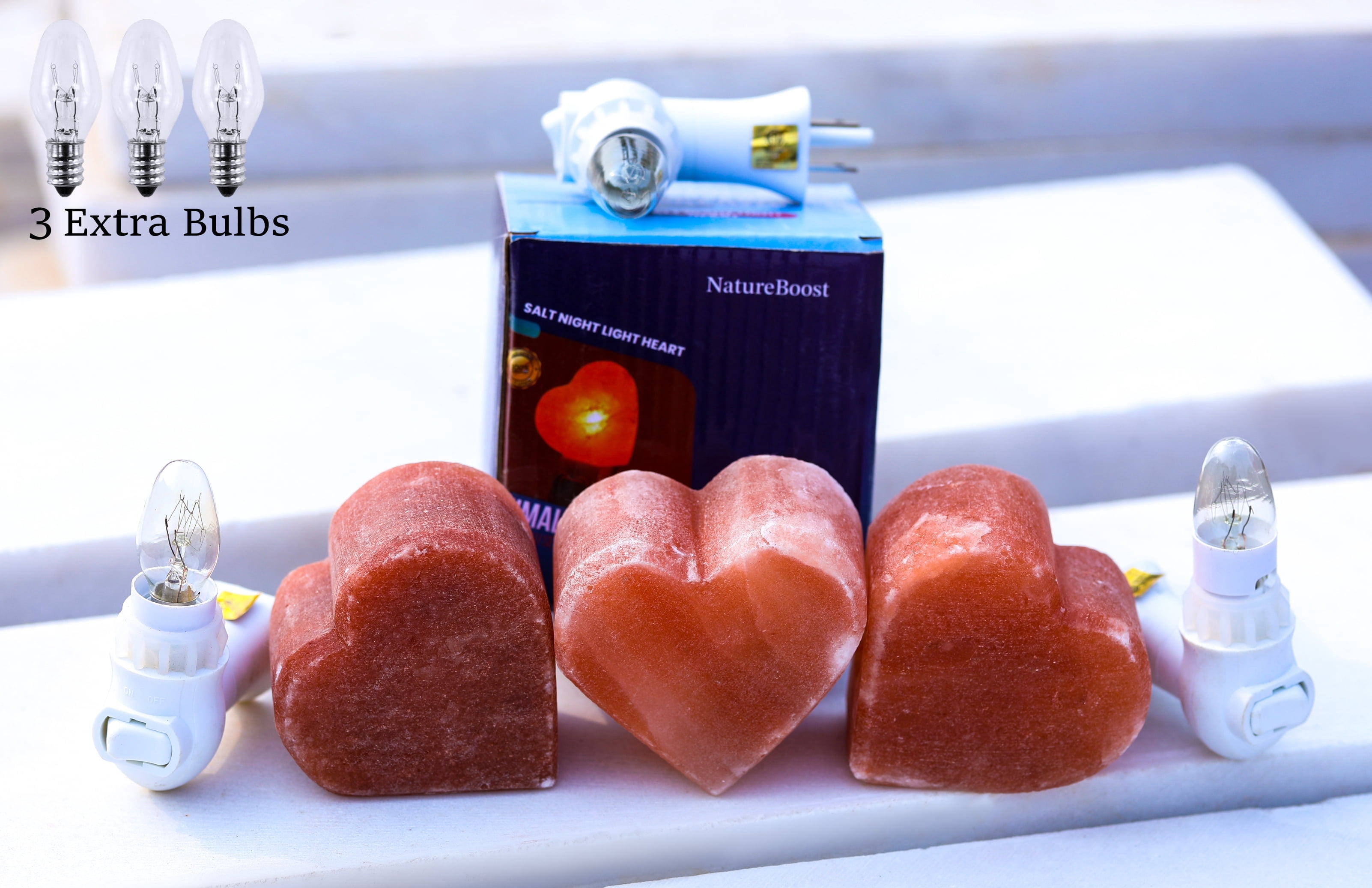 NatureBoost Himalayan Pink Salt Night Lights (3psc Heart) - Walmart.com