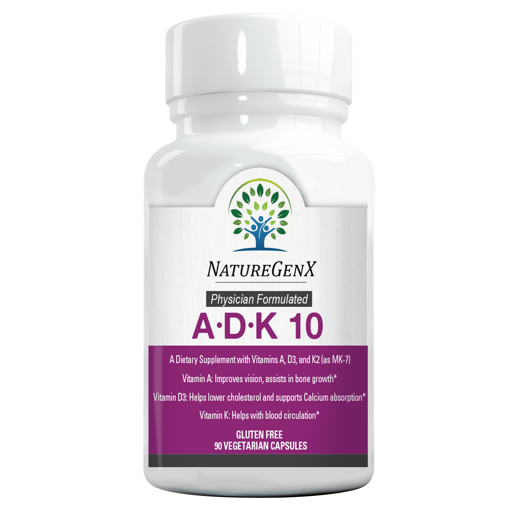 NatureGenX Bone Health 10000 IU ADK 10 Supplement with Vitamin A ...