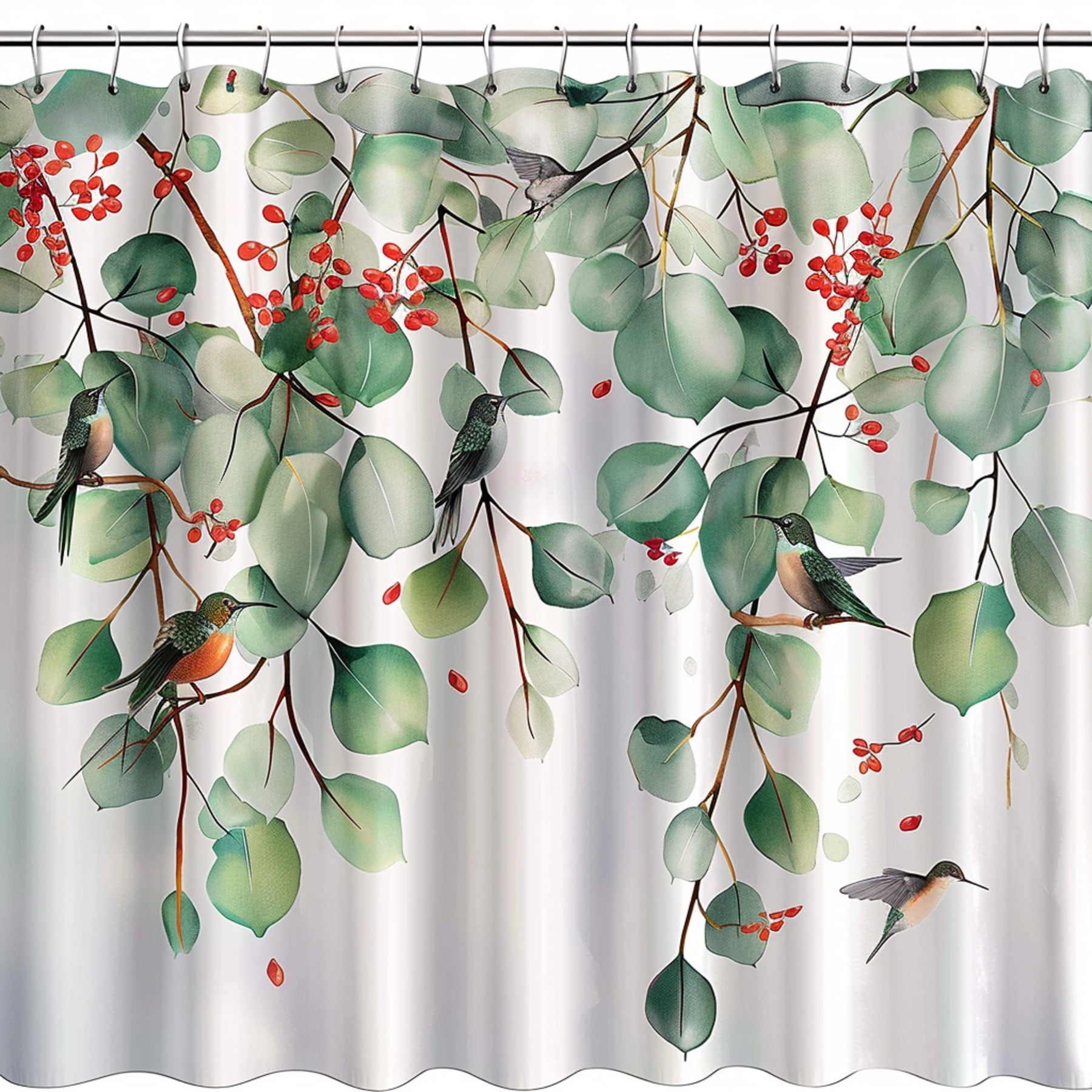 Natureinspired Eucalyptus And Hummingbird Shower Curtain Refresh Your