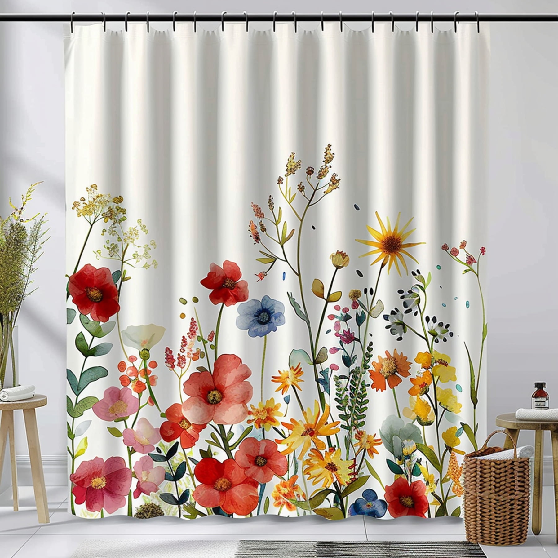 Natureinspired Floral Shower Curtain Brighten Your Bathroom With