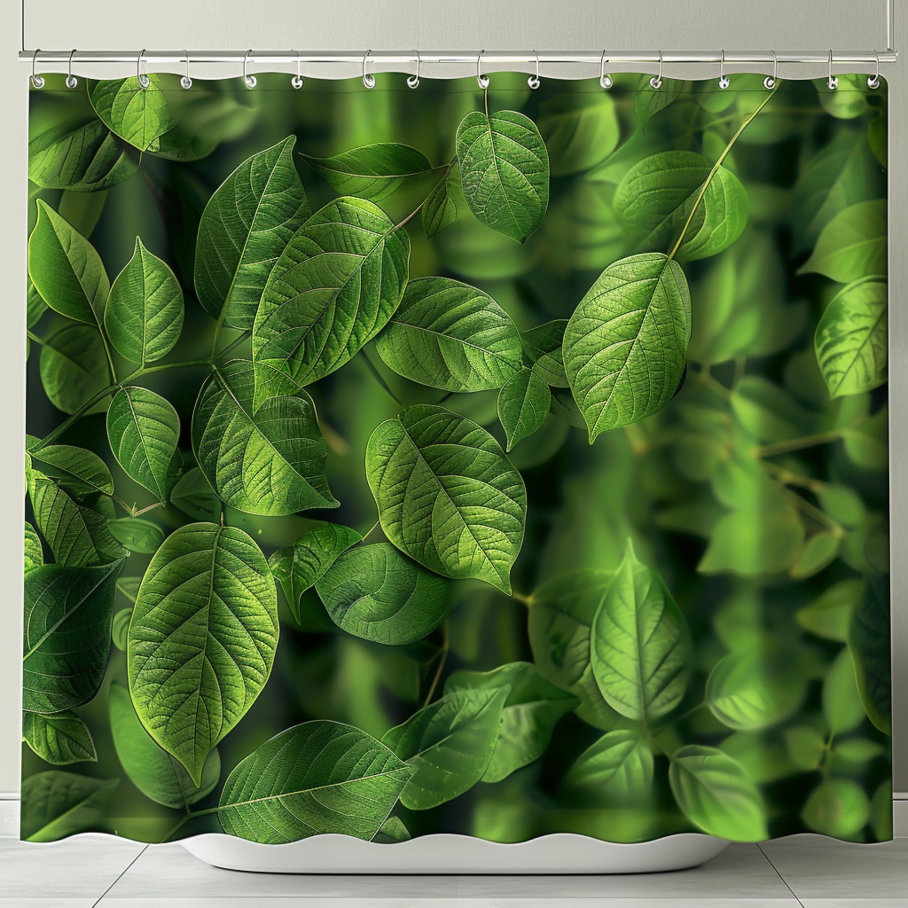 NatureInspired Green Leaf Shower Curtain Fresh Stylish Design for a ...