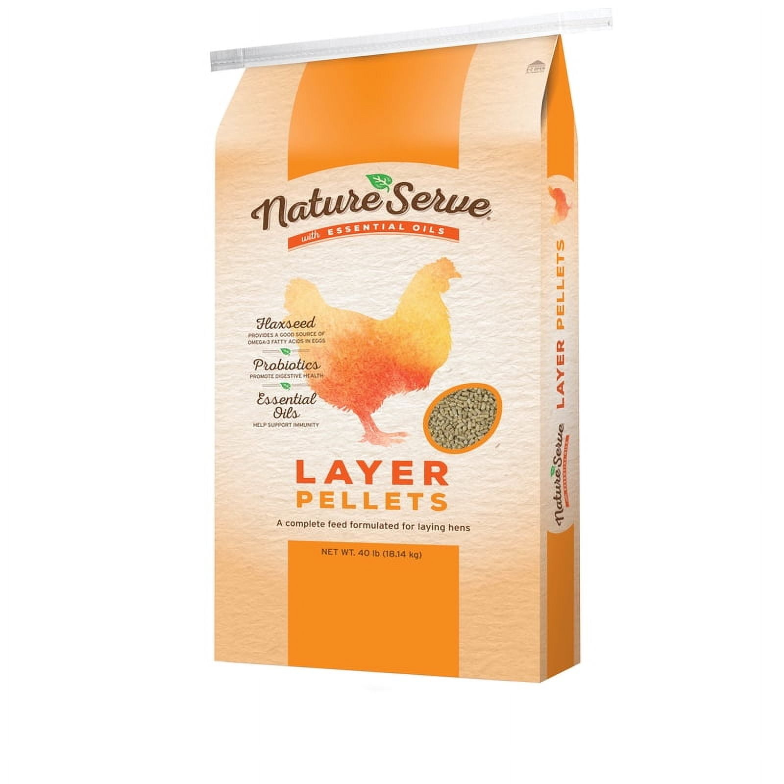 NatureServe 290006 Laying Hens Feed Pellets with Essential Oils, 40 Lbs ...