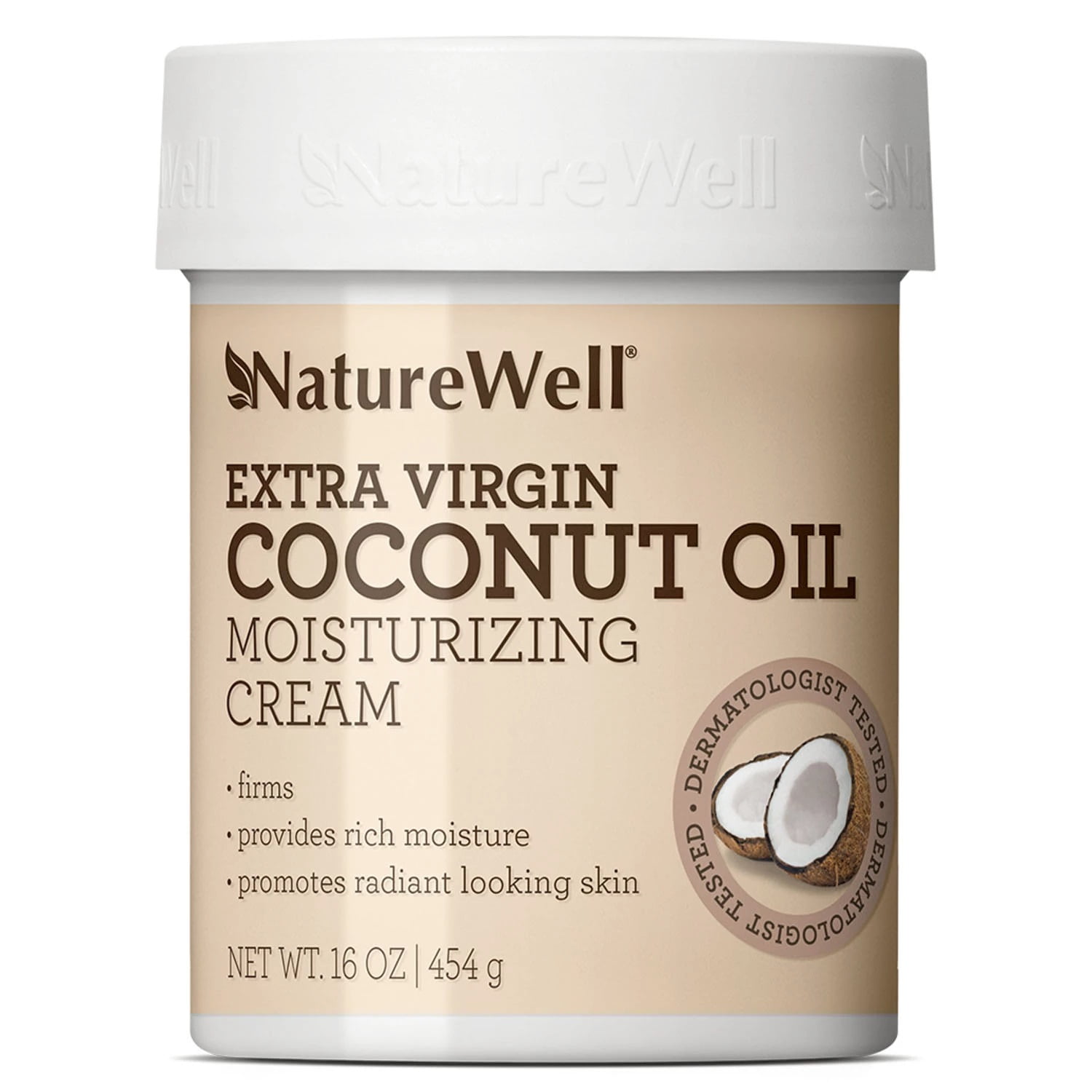 NatureWell Extra-Virgin Coconut Oil Moisturizing Cream, Hydrating, 16 ...