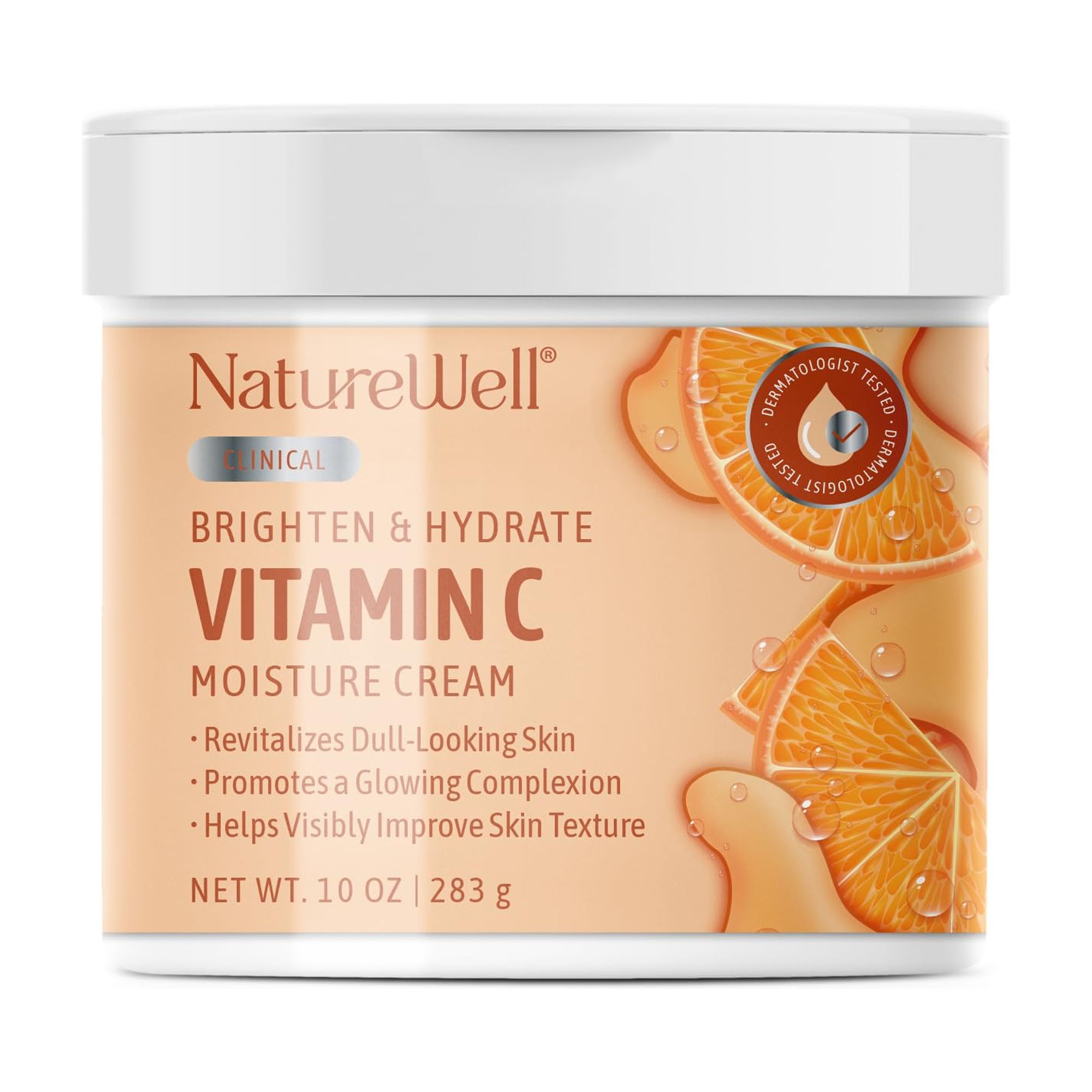 NatureWell Vitamin C Brightening Moisture Cream, 10oz for Face, Body ...