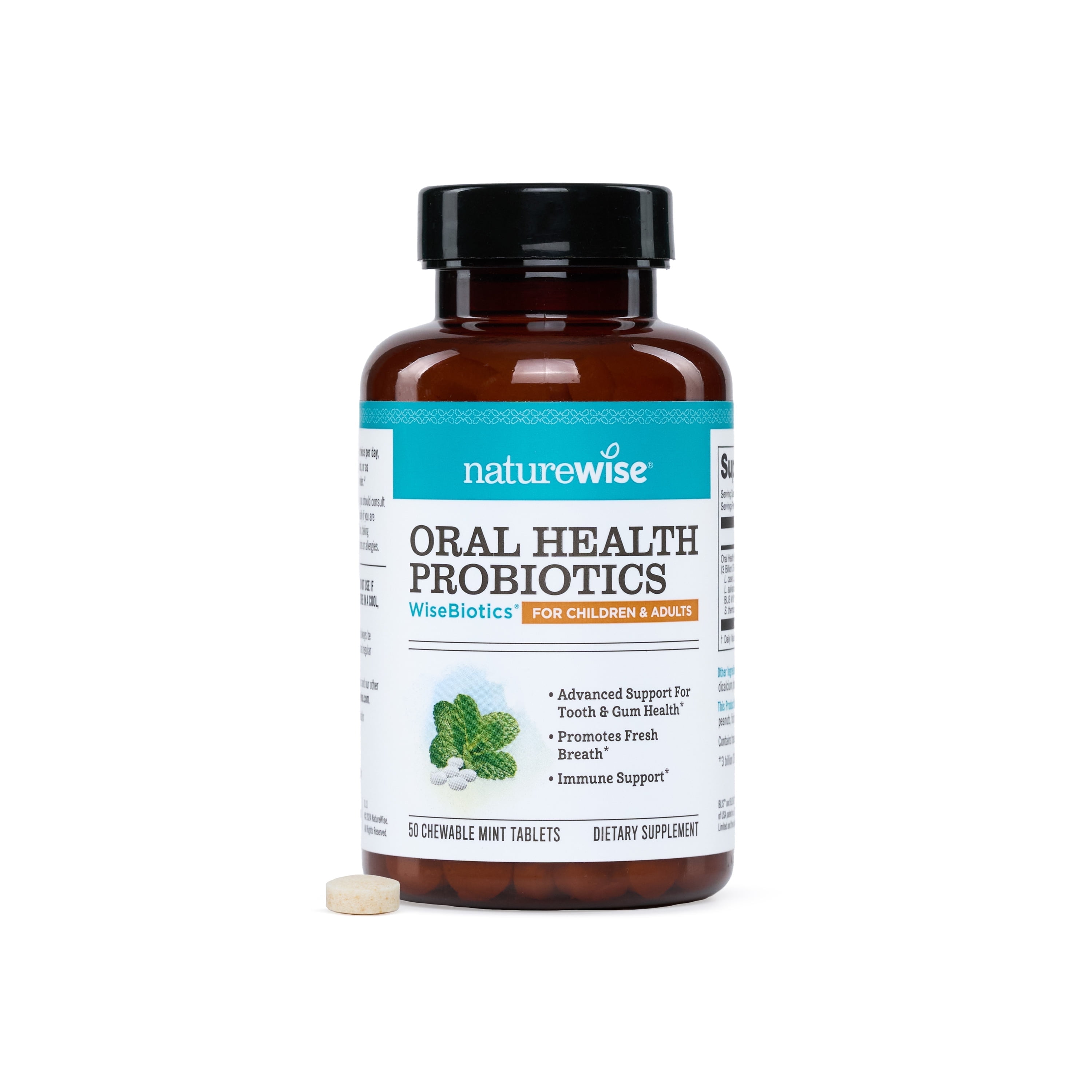 NatureWise Oral Probiotics - Chewable Sugar-Free Mint Tablet - 50 Count ...