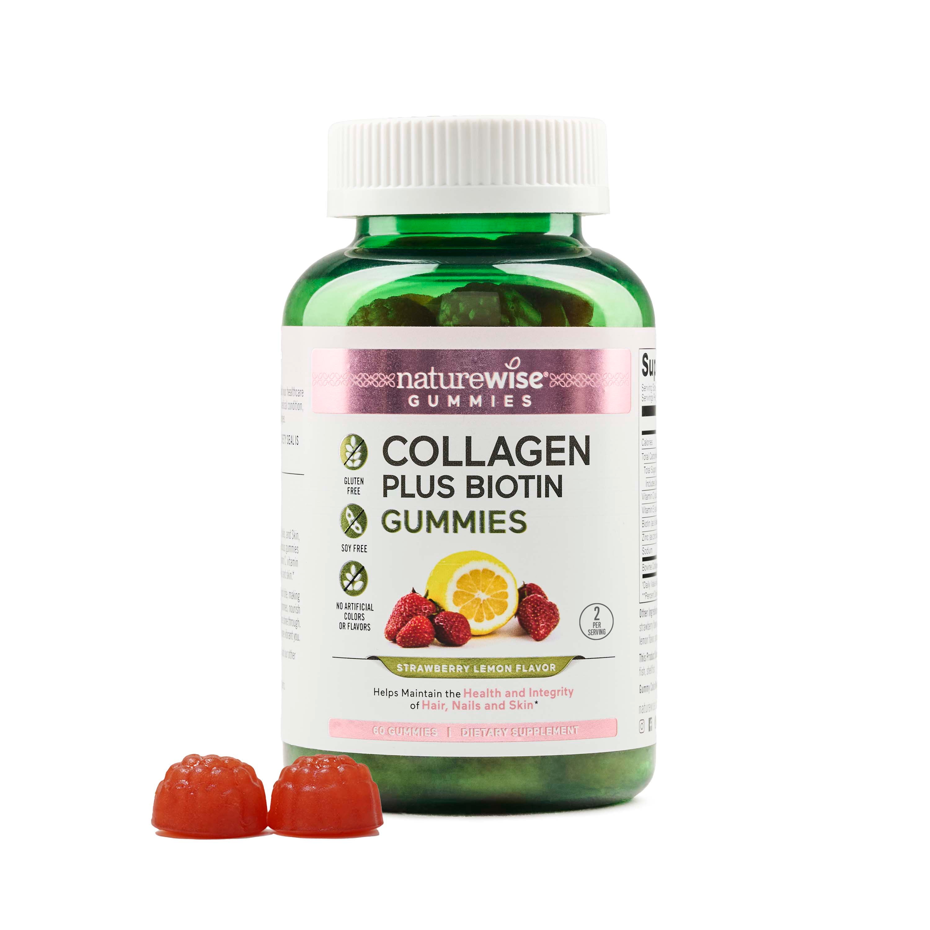 NatureWise Collagen Gummies - Strawberry Lemon Flavor - Type 1 & 3 ...