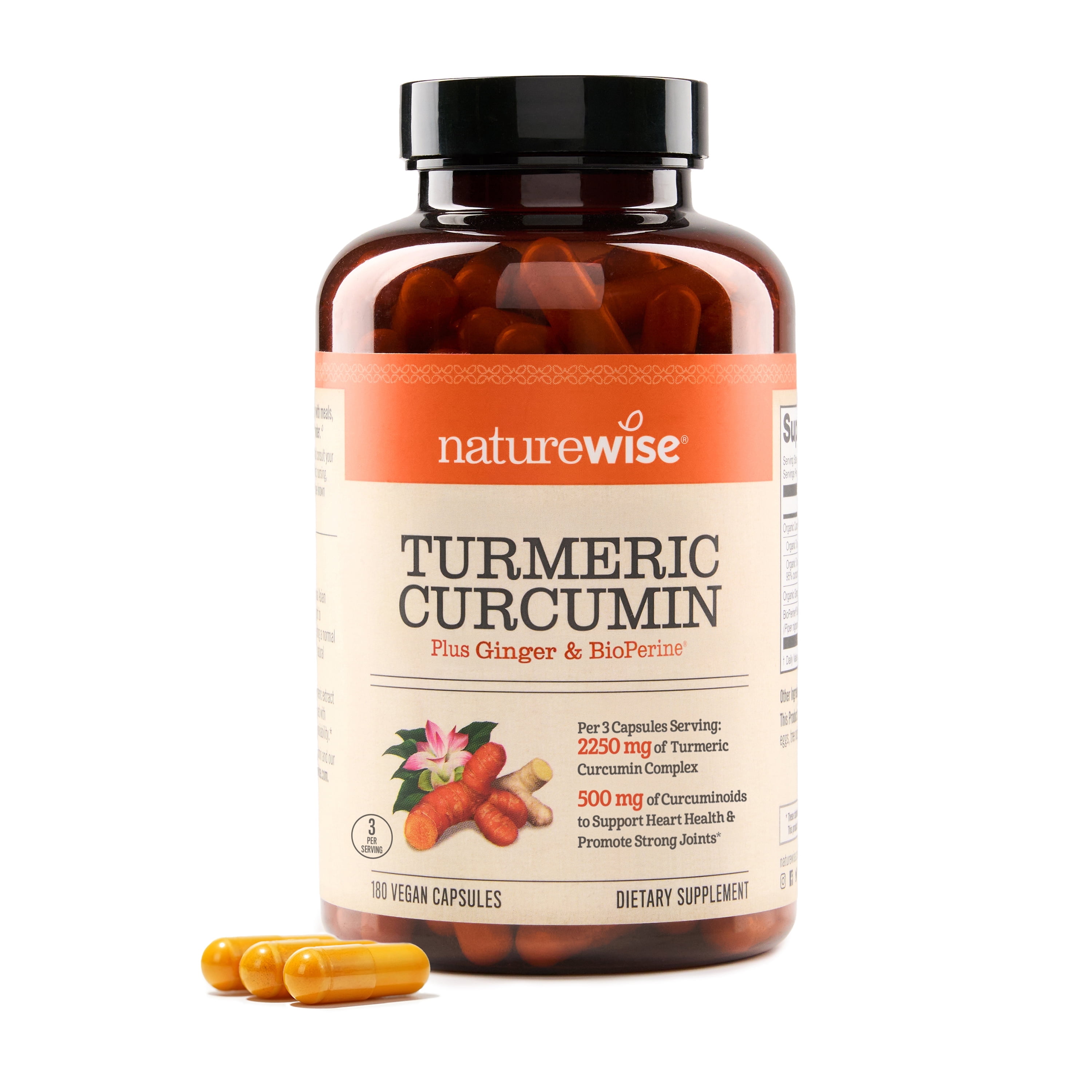 NatureWise Turmeric Curcumin Supplement Capsules, 2250mg, 180 Ct - Walmart.com