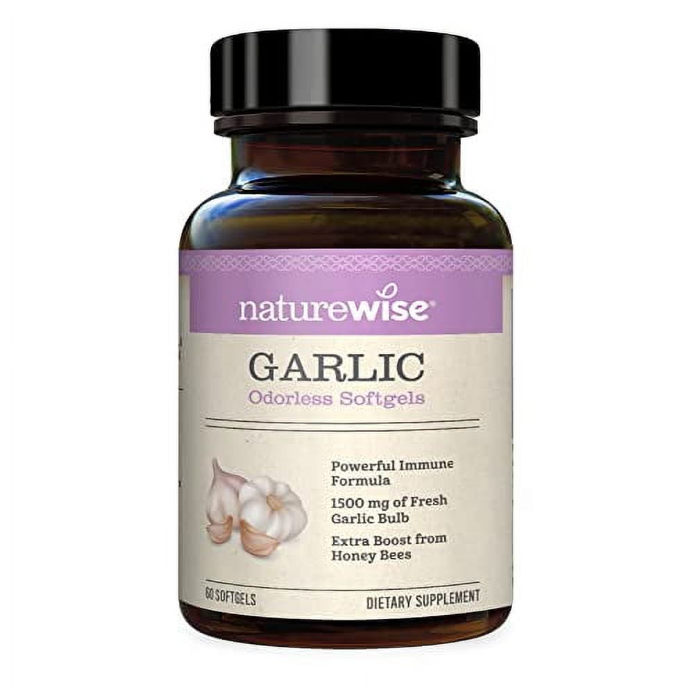 NatureWise Garlic Odorless Softgels 1500mg Support Teeth & Immune ...