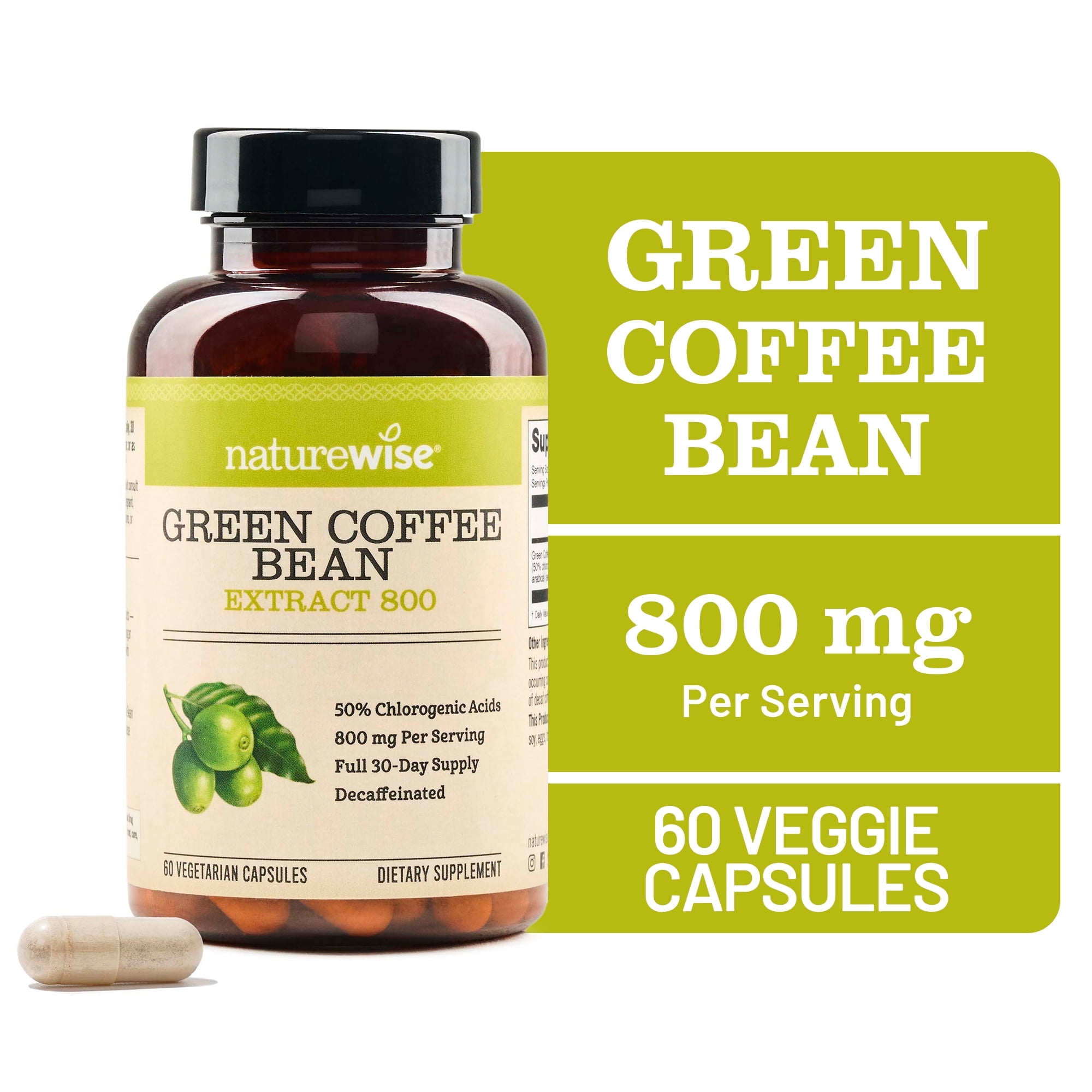 NatureWise Green Coffee Bean Extract Vegan 800mg Supplement with ...