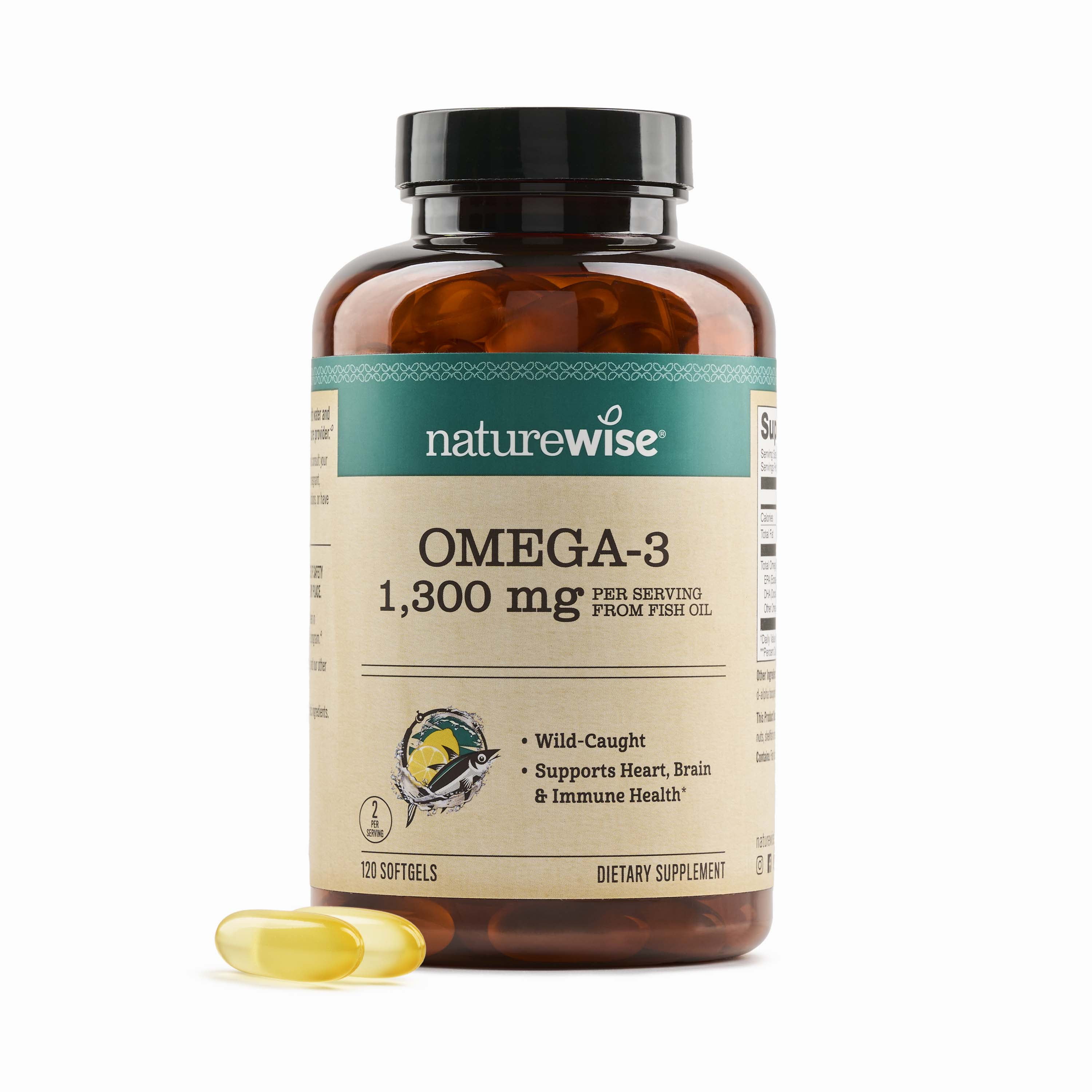 NatureWise Ultra Omega 3 Fish Oil 2200 mg - TG Form - 120 Softgels[60 ...