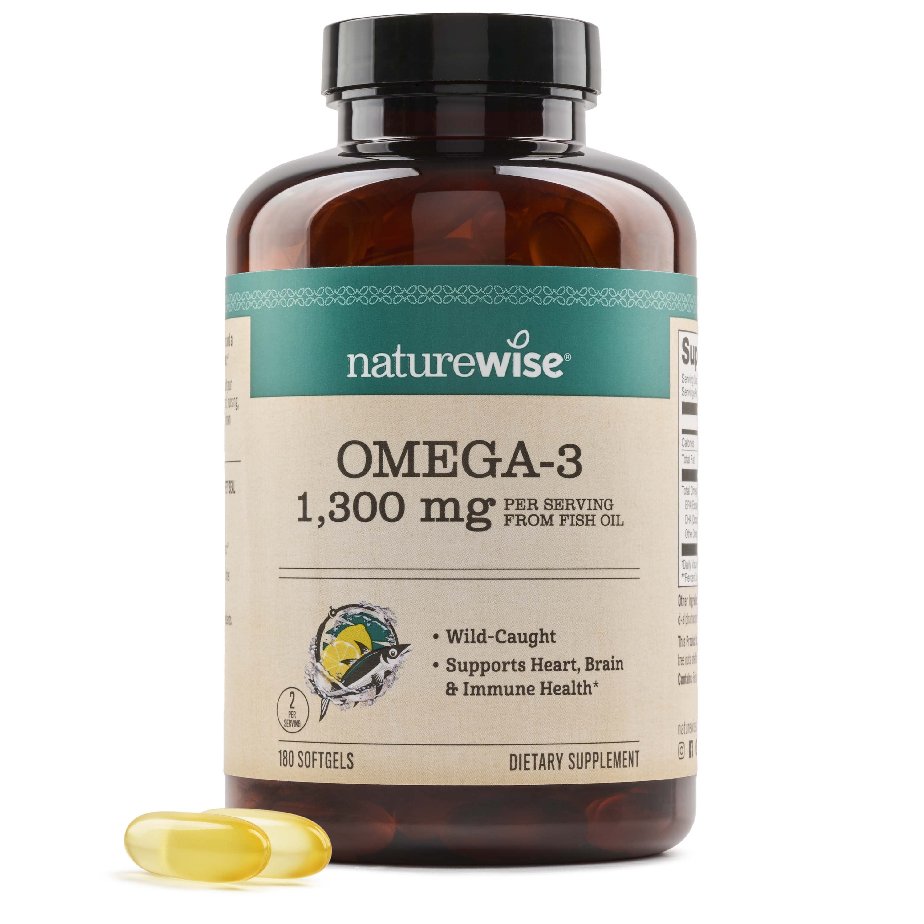 NatureWise Ultra Omega 3 Fish Oil 2200 mg - TG Form - 180 Softgels [90 ...