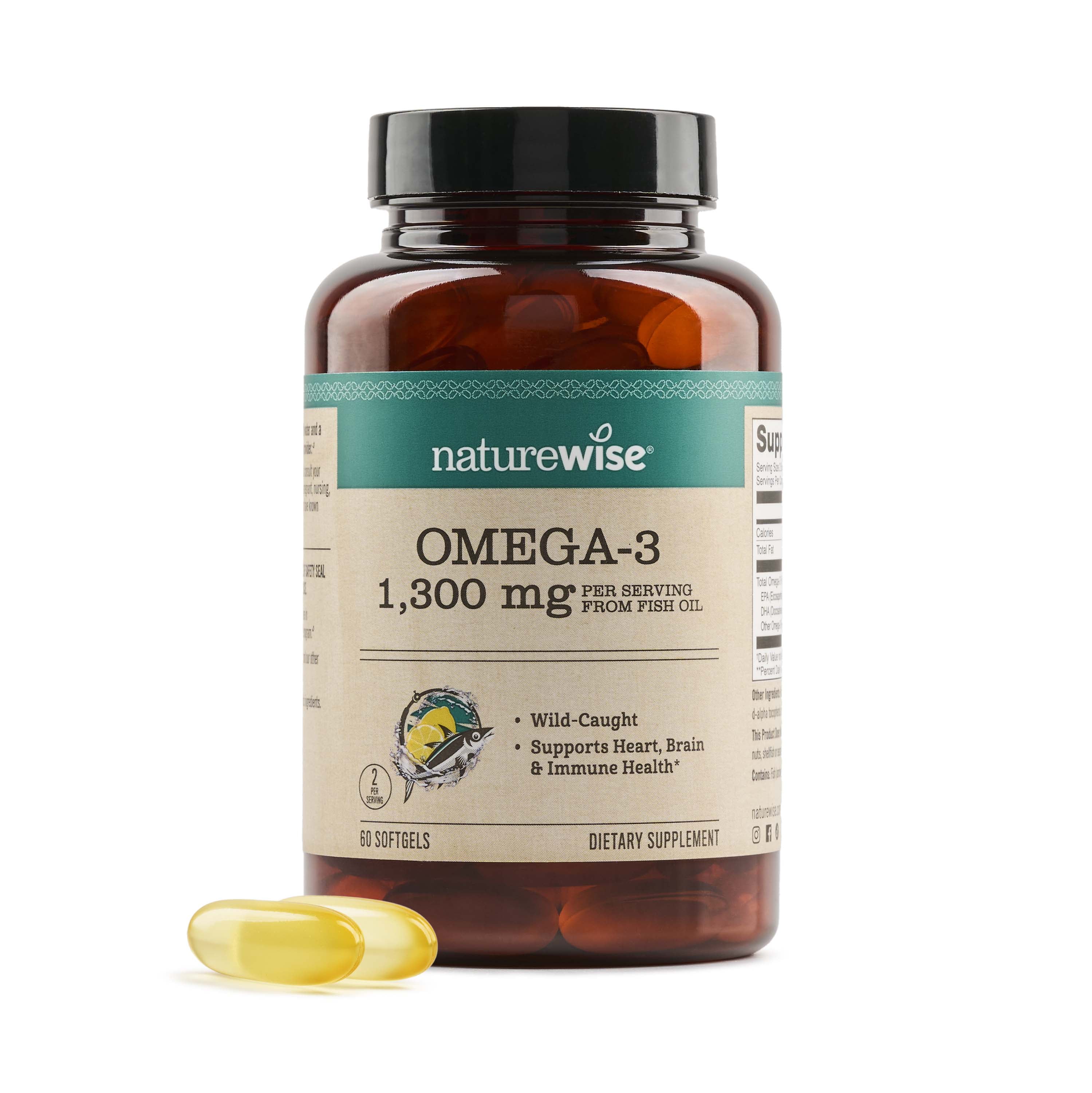 NatureWise Ultra Omega 3 Fish Oil 2200 mg - TG Form - 60 Softgels[30 ...