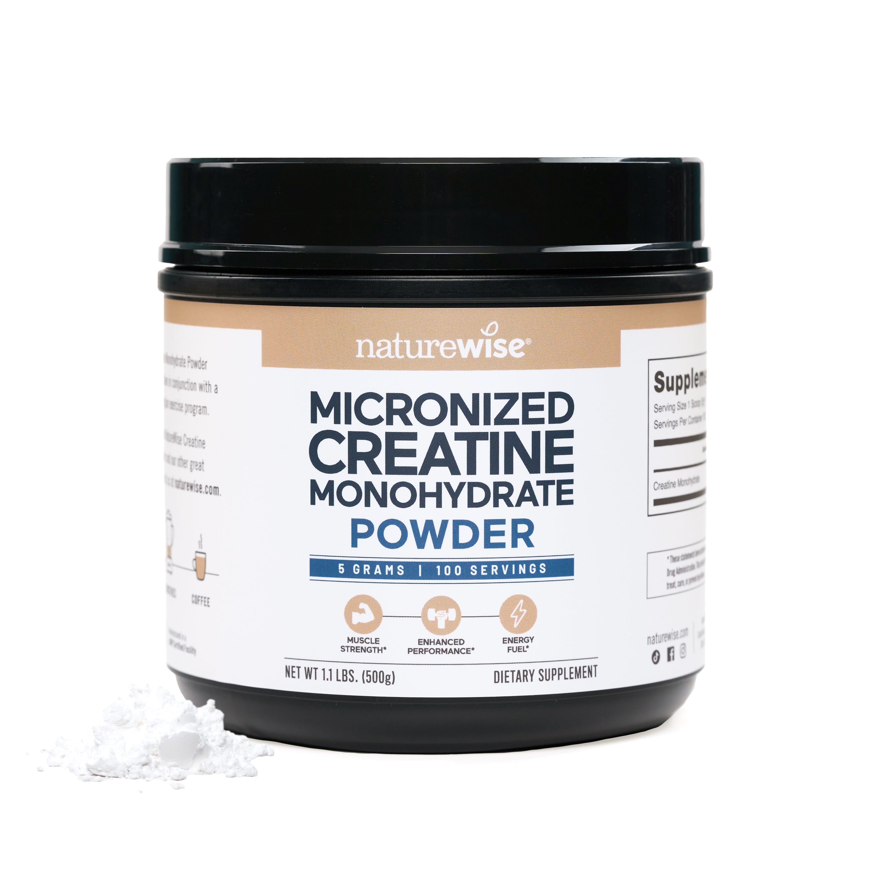 NatureWise Micronized Creatine Monohydrate Powder, 5000mg (5g) Per ...