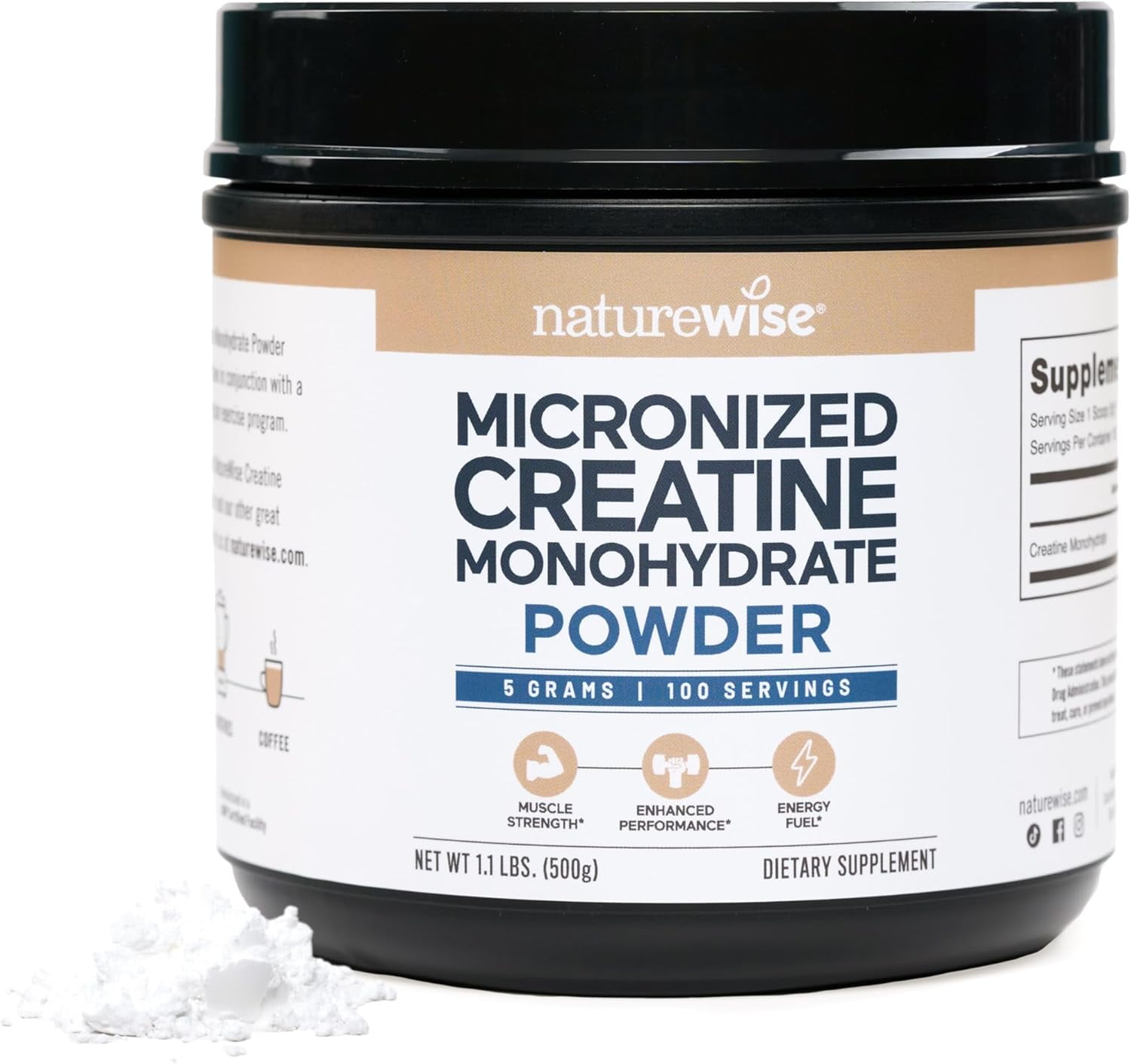 NatureWise Micronized Creatine Monohydrate Powder, 5000mg (5g) Per ...