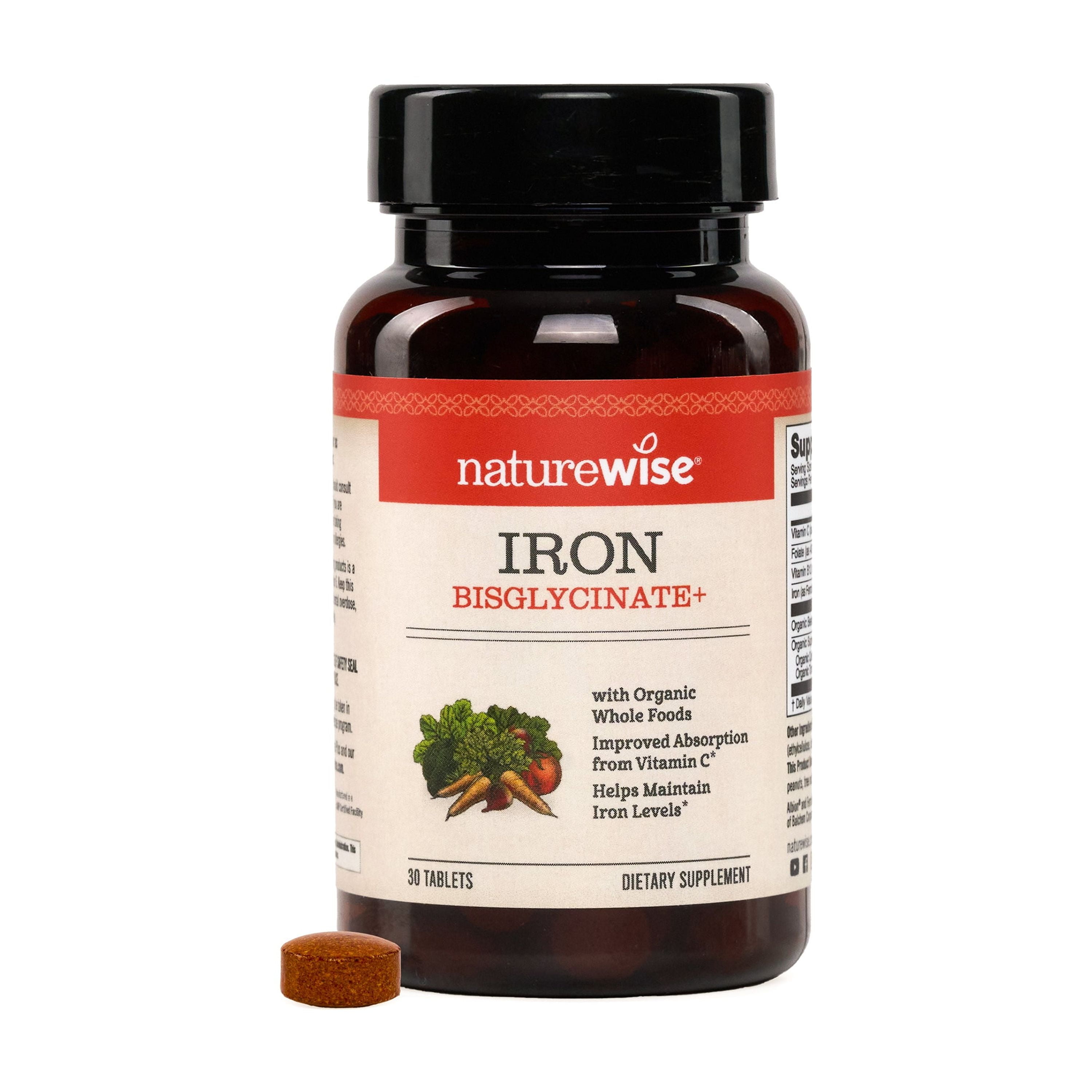 NatureWise Vegan Iron Supplement for Women & Men - Gentle on Stomach ...