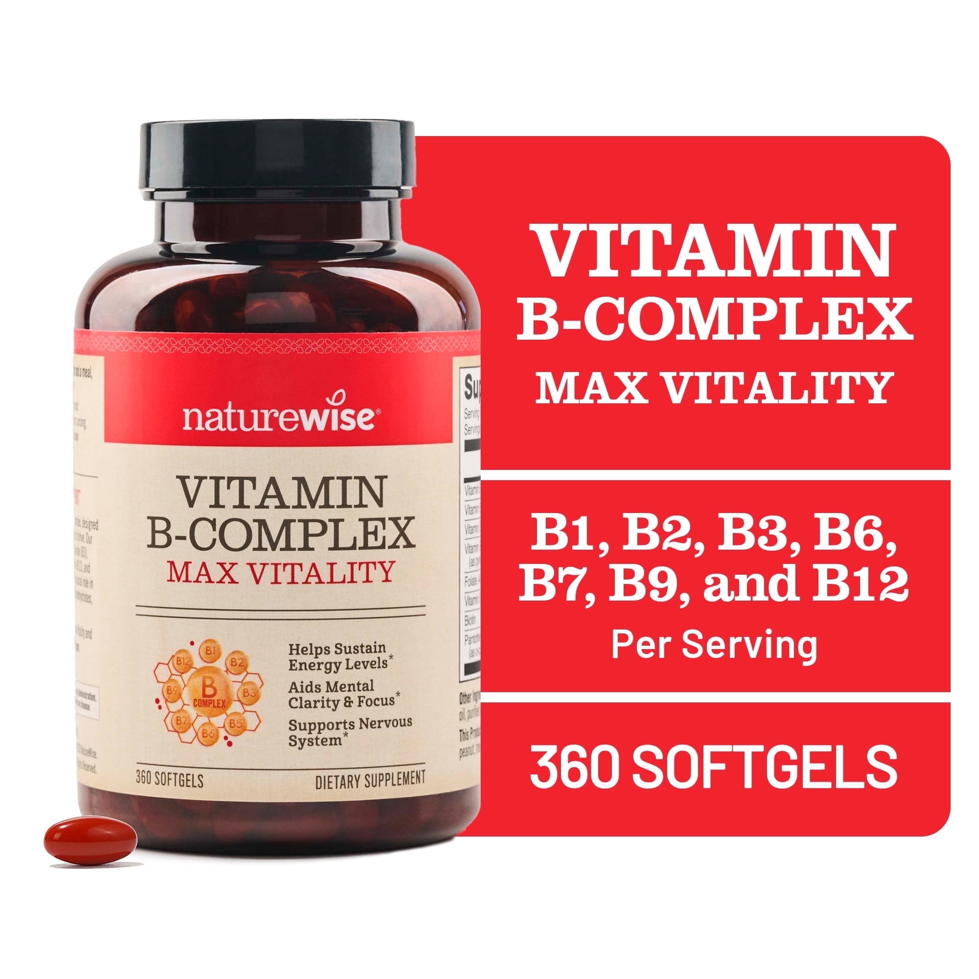 NatureWise Vitamin B Complex Softgels – 360 Count for Energy & Nervous System Support - Walmart.com