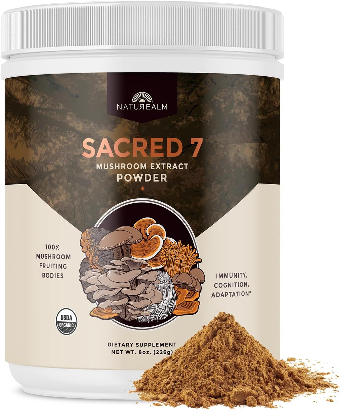 Naturealm Naturealm Sacred 7 Mushroom Extract Powder 8 Oz Organic